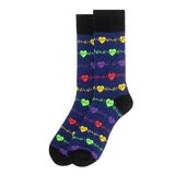 Pair of Men's Valentine's Day Heart Monitor Novelty Cotton Blend Socks ...