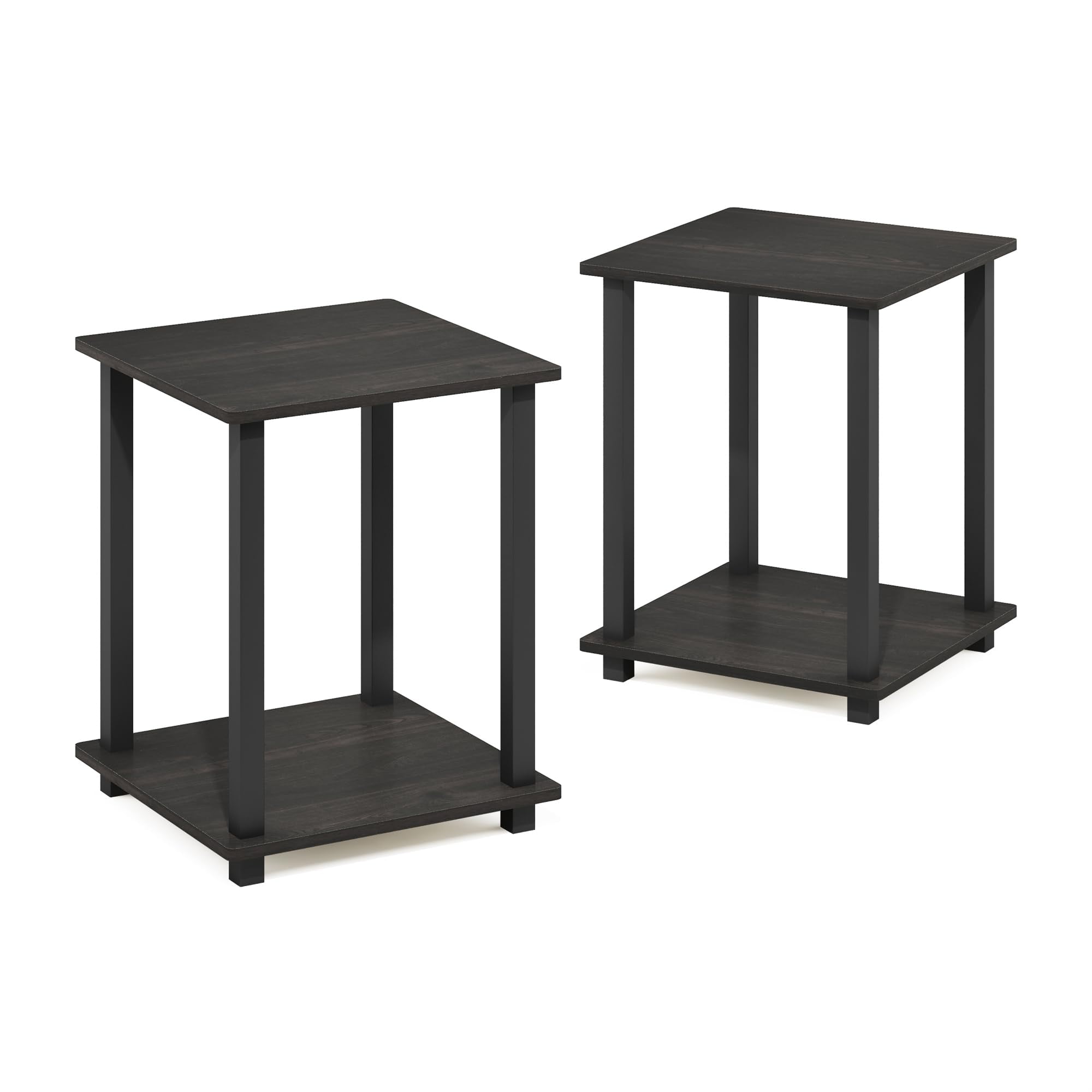 Pair of Modern End Tables, Compact Nightstand or Plant Stand for Small ...
