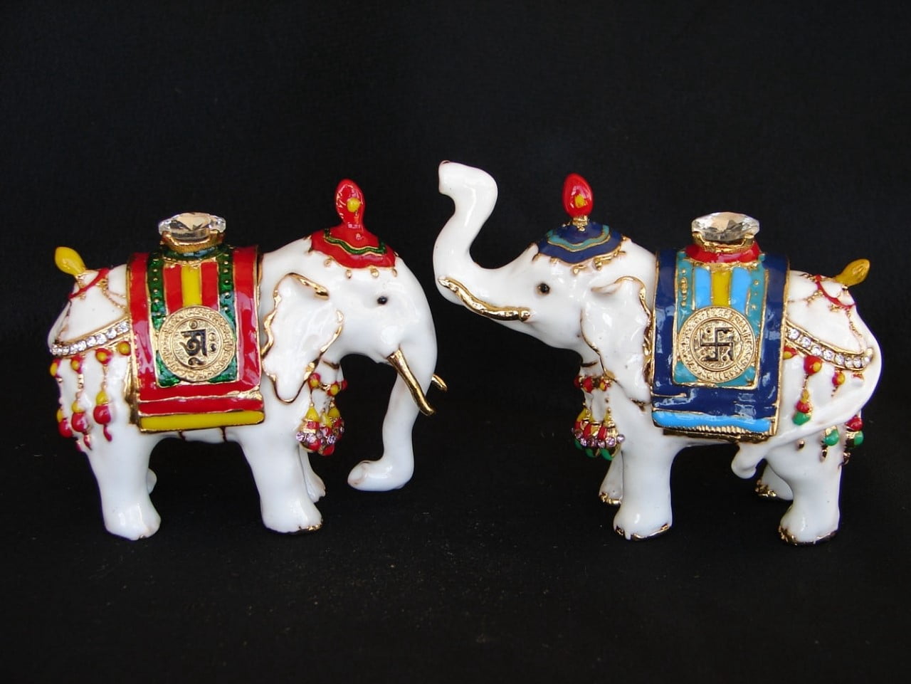Pair of Precious White Elephants by Feng Shui Import LLC - Walmart.com