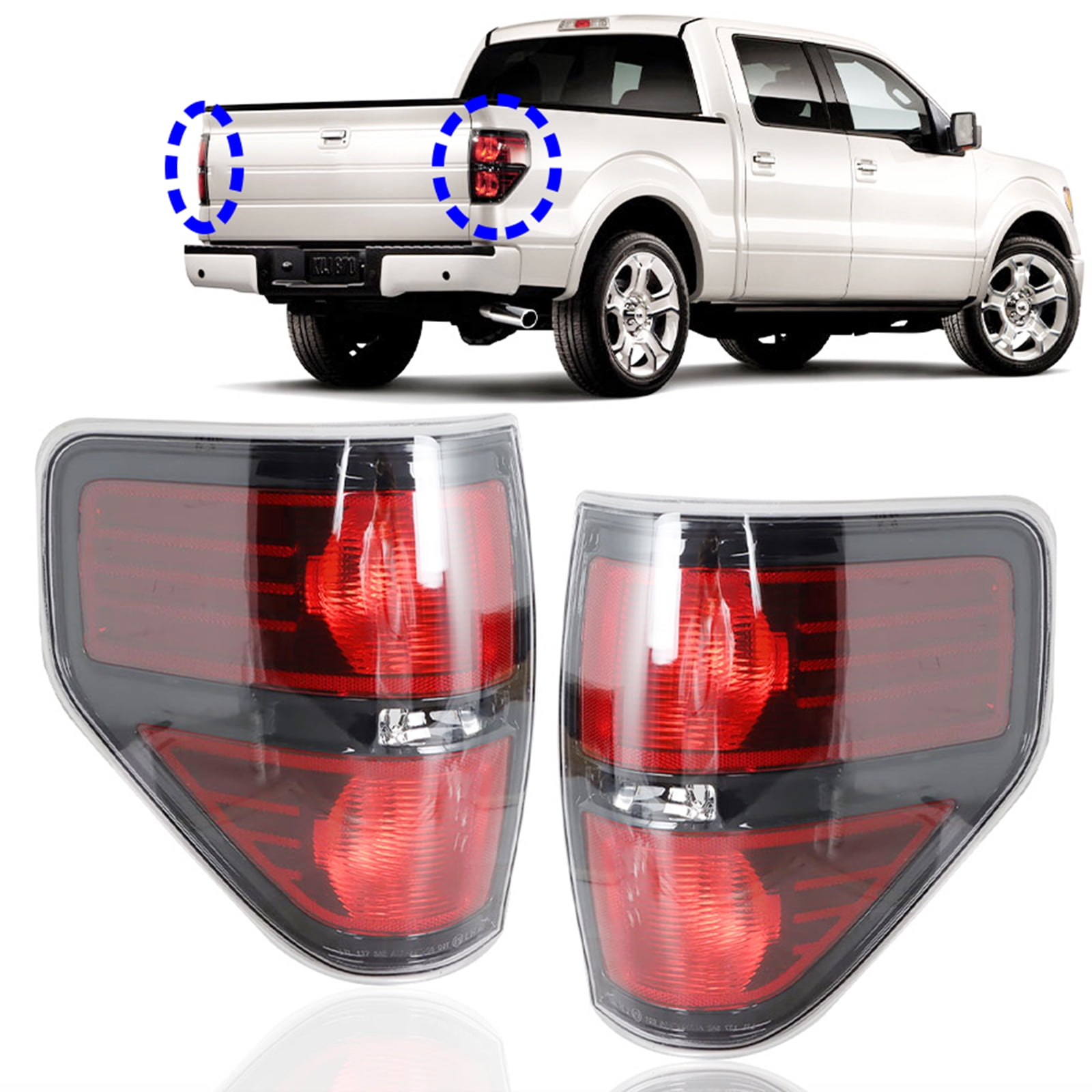 Pair of Rear Tail Light Lamp Housing Assembly Fit for Ford F-150 2009 ...