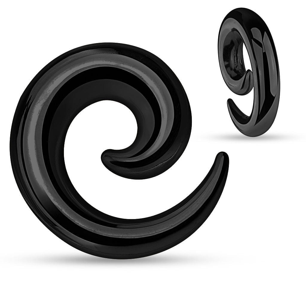 Pair of Seamless Steel Spiral Ear Tapers Polished & Anodized - Walmart.com