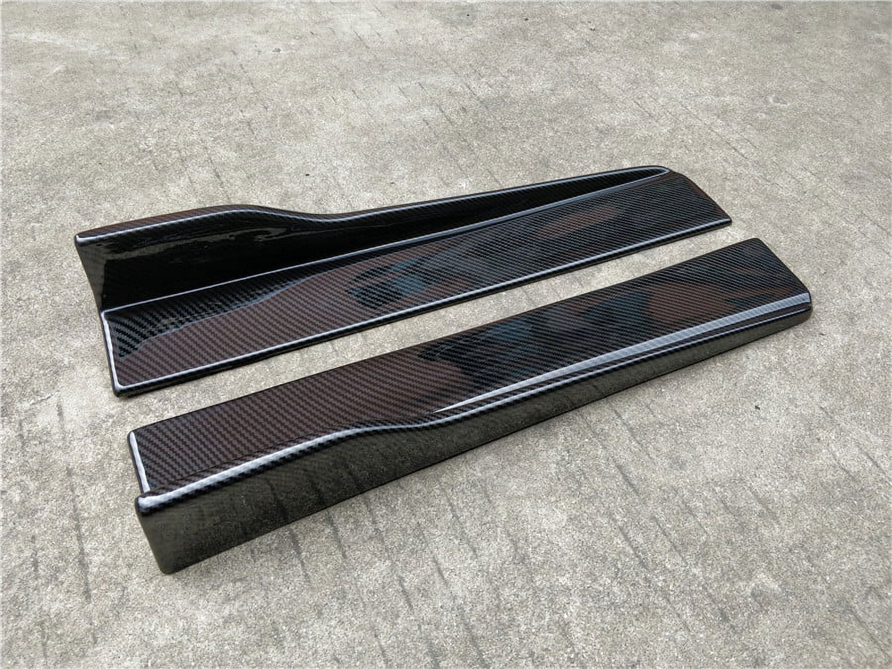 Pair of Side Skirt Rocker Splitters Wind Blades Wings Carbon Fiber Left ...