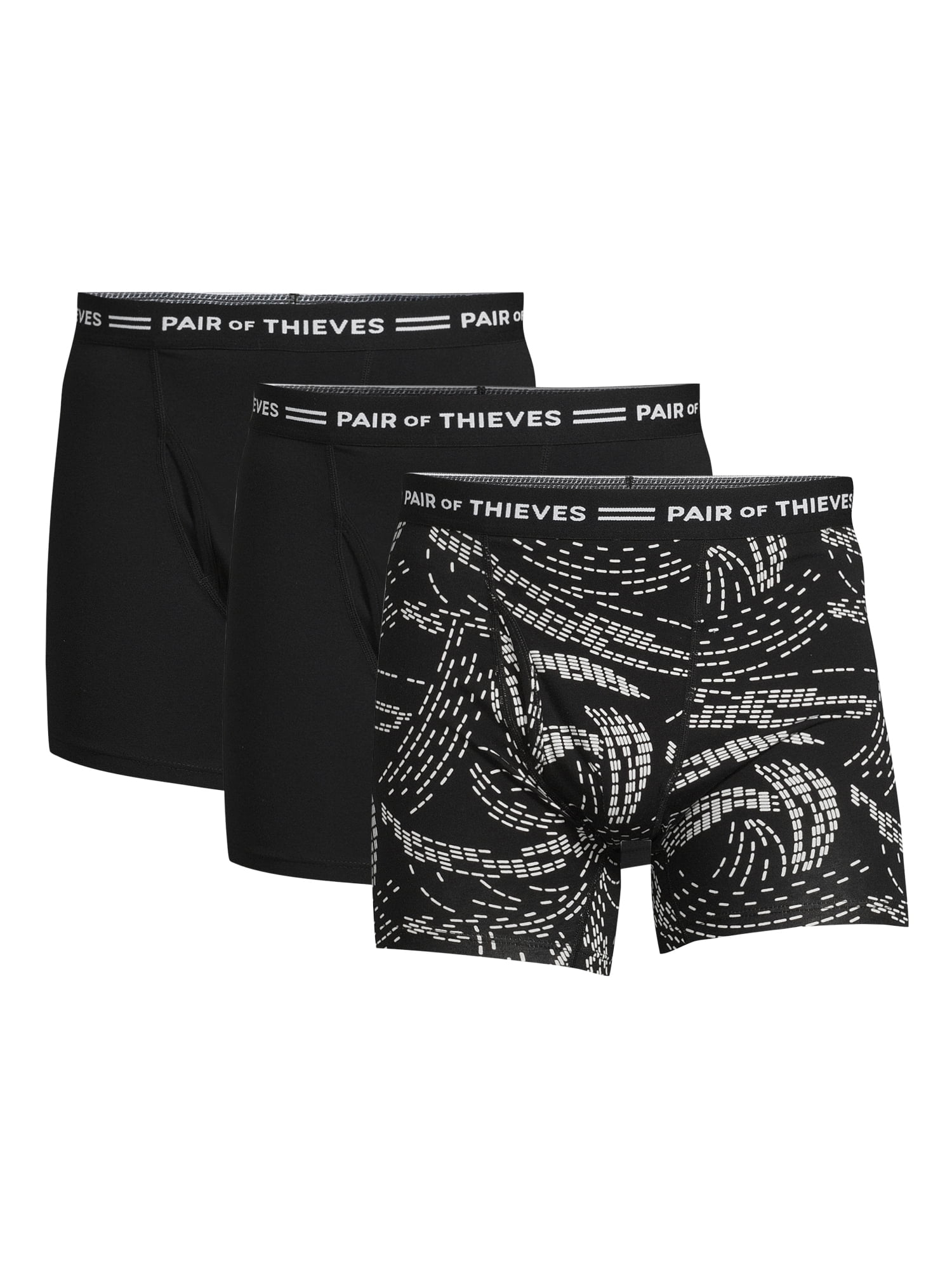 Pair of Thieves Men's 4-Way Cotton Stretch Boxer Briefs, 3-Pack ...