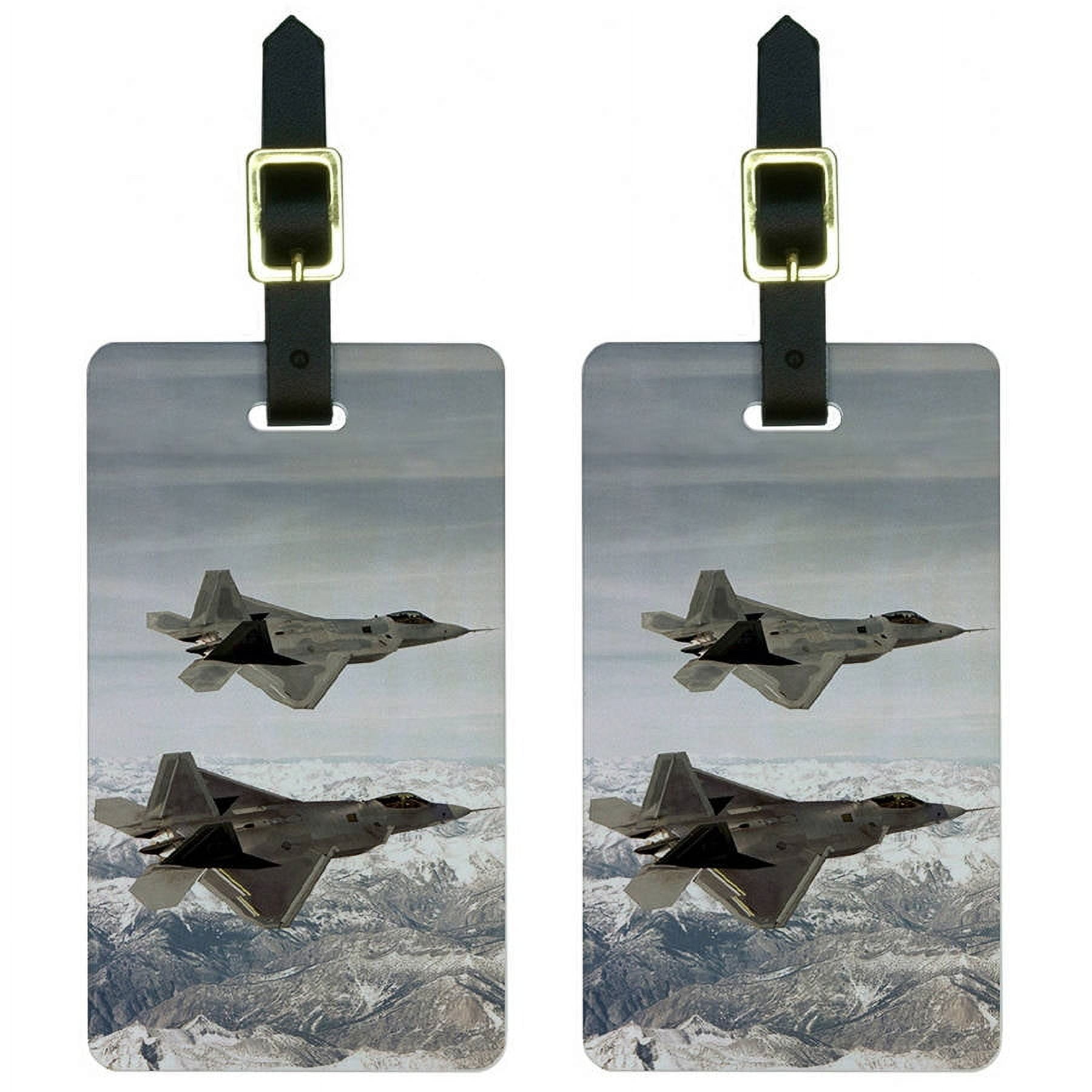 Pair of US Airforce F-22 Raptor Jet Fighters Luggage Tags Suitcase ID ...