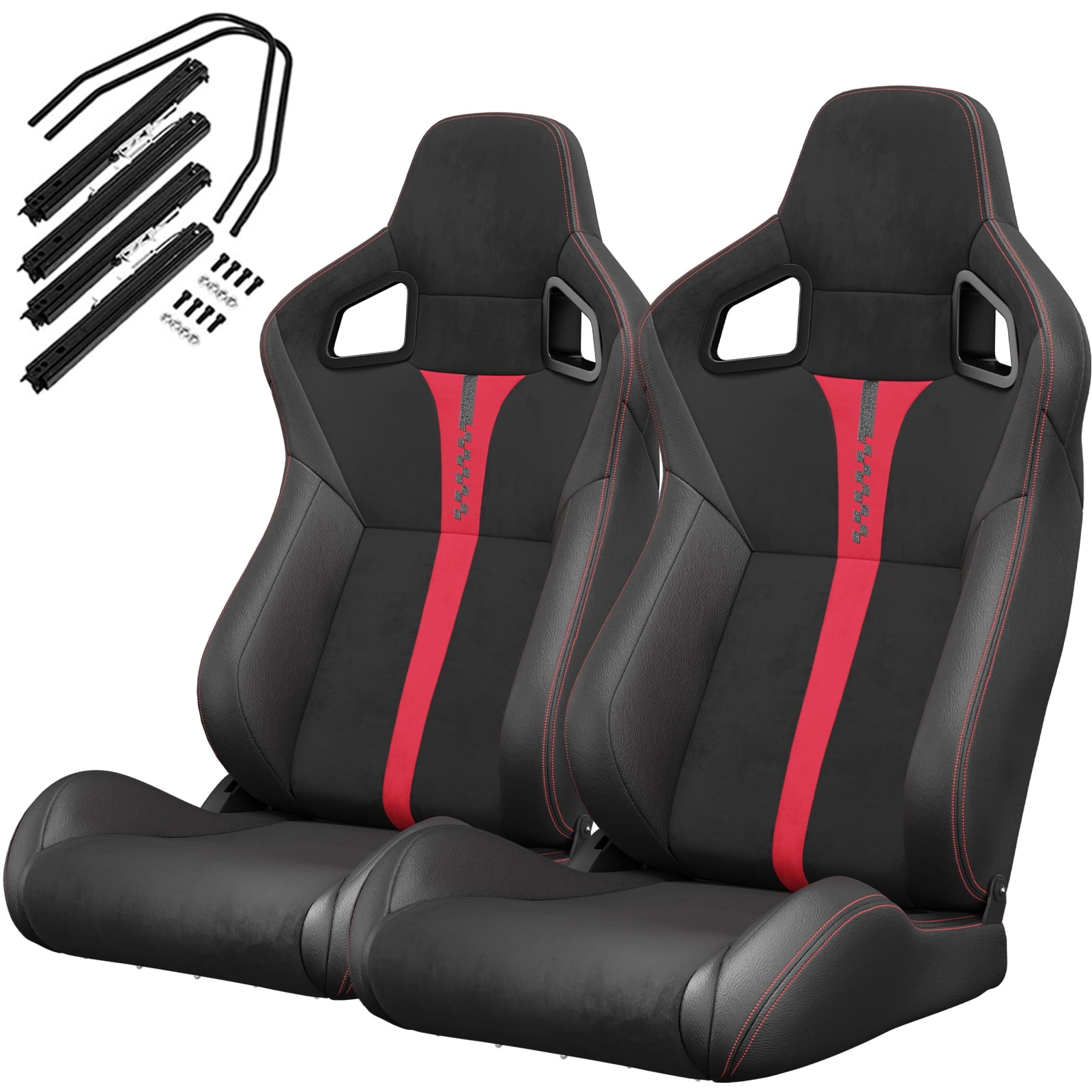 Pair of Universal Racing Seats, PVC & Suede, Racing Bucket Seats ...
