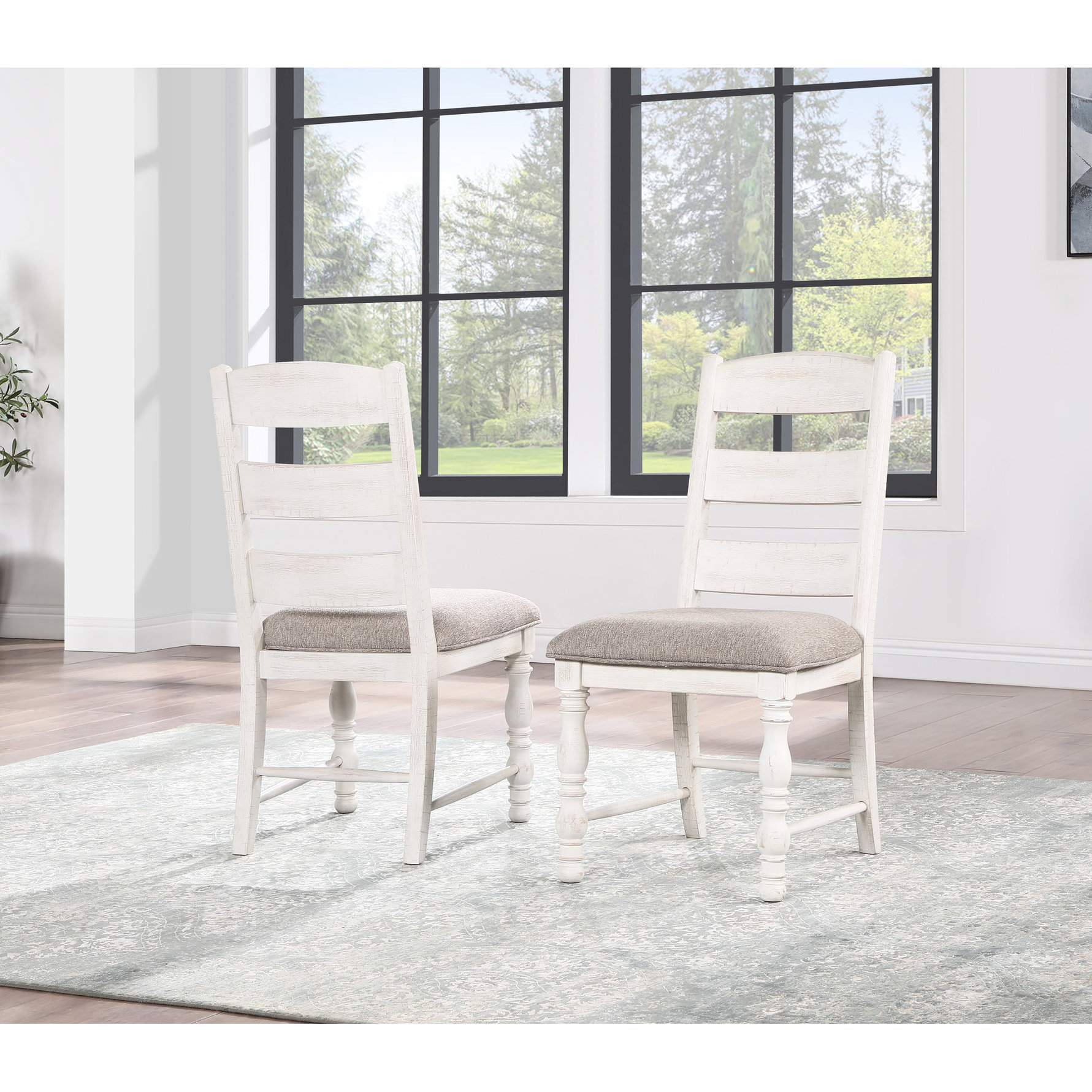 Pair of White Side Chairs | Comfortable Seating in Living Rooms ...