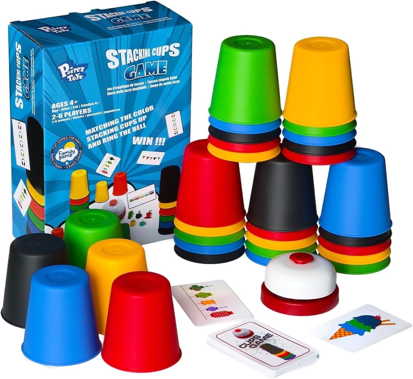 Pairez Toys Quick Stacking Cups Games, Classic Matching Cup, 55-Piece ...