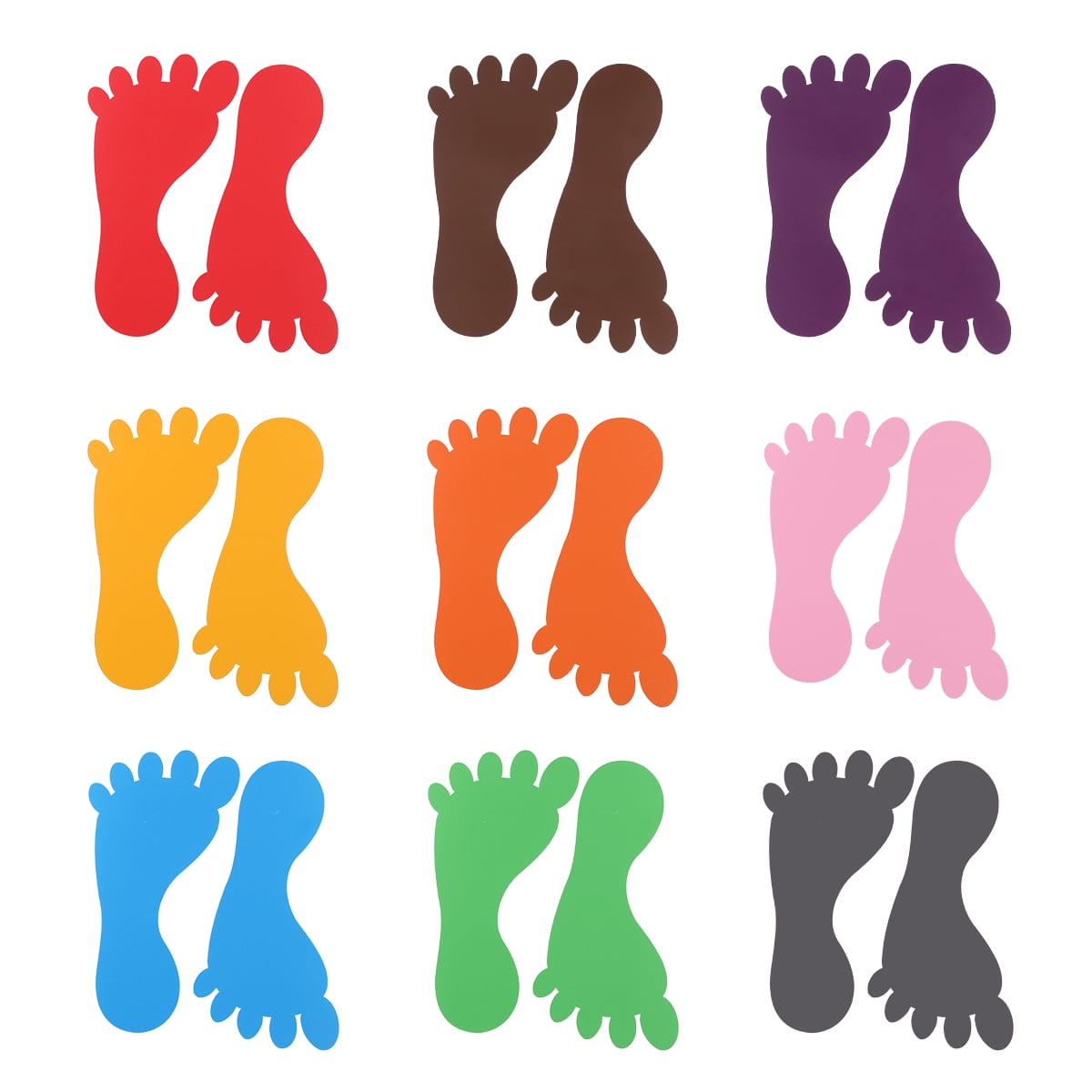 Pairs Footprint Floor Decals Colorful Wall Footprint Stickers Vinyls ...