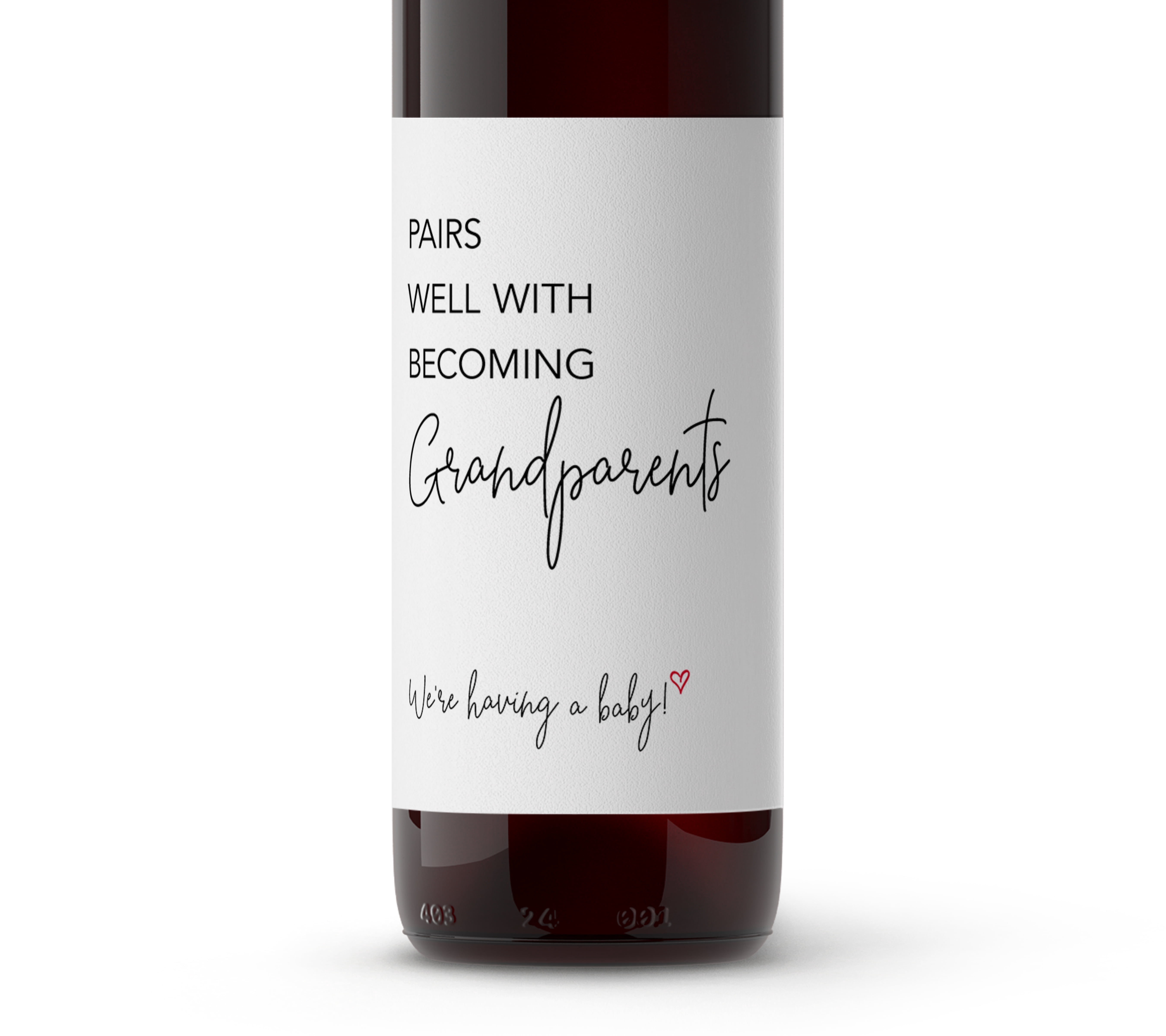 Pairs Well With Becoming Grandparents Wine Labels SET of 4 GENDER ...