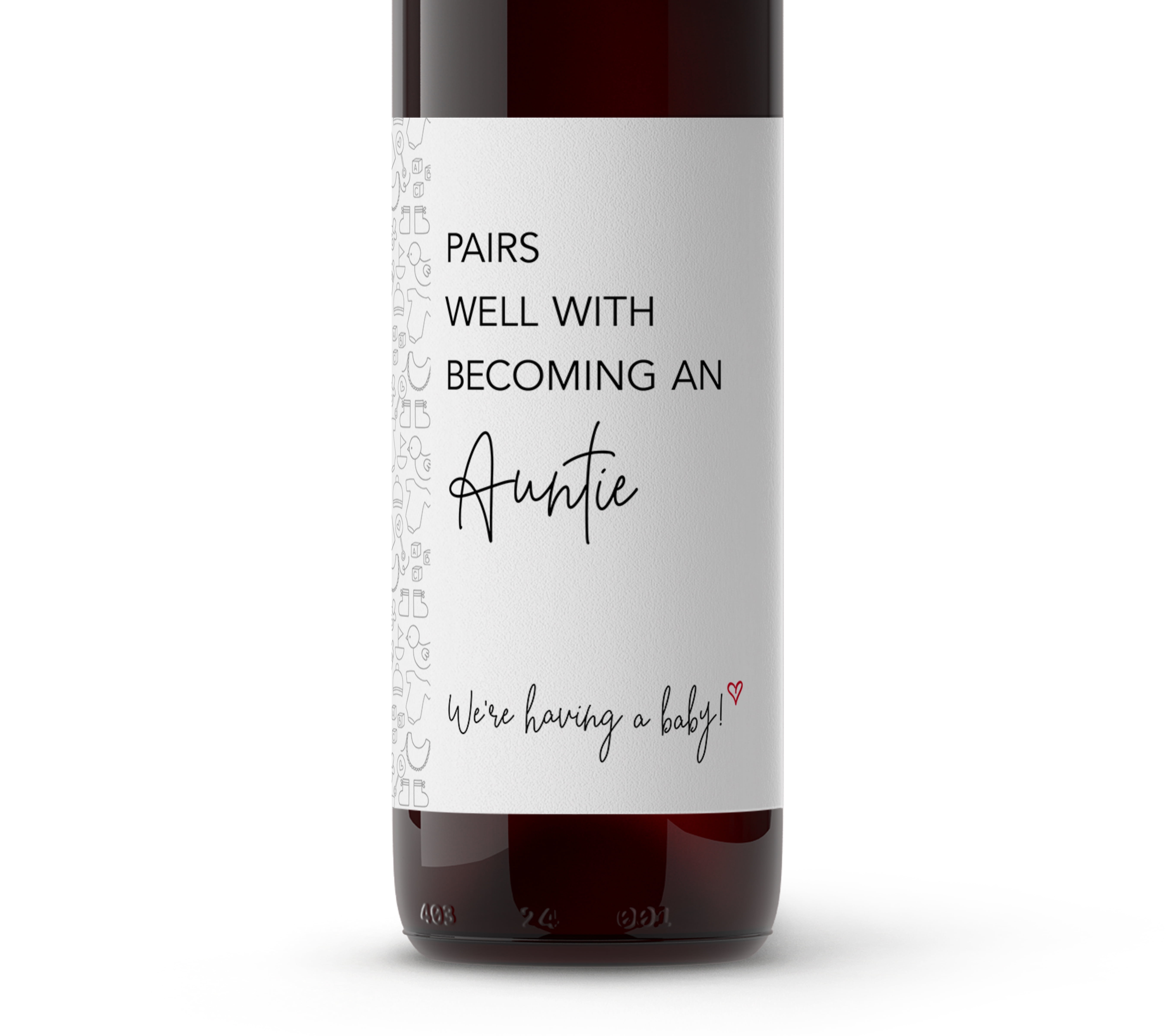 Pairs Well With Becoming an Auntie SET of 4 GENDER NEUTRAL Pregnancy ...