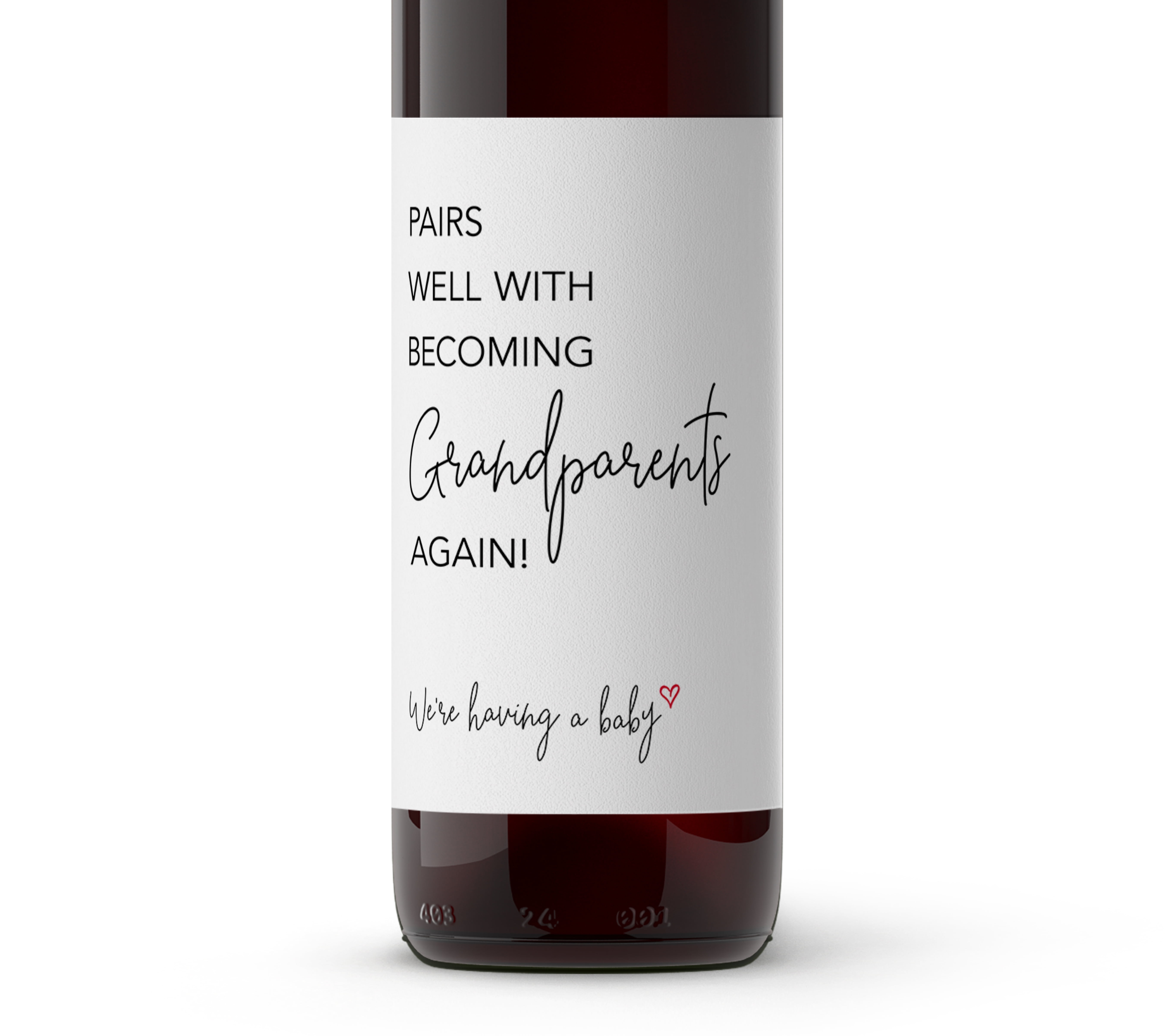 Pairs Well With Becoming Grandparents Again Wine Labels SET of 4 Second ...