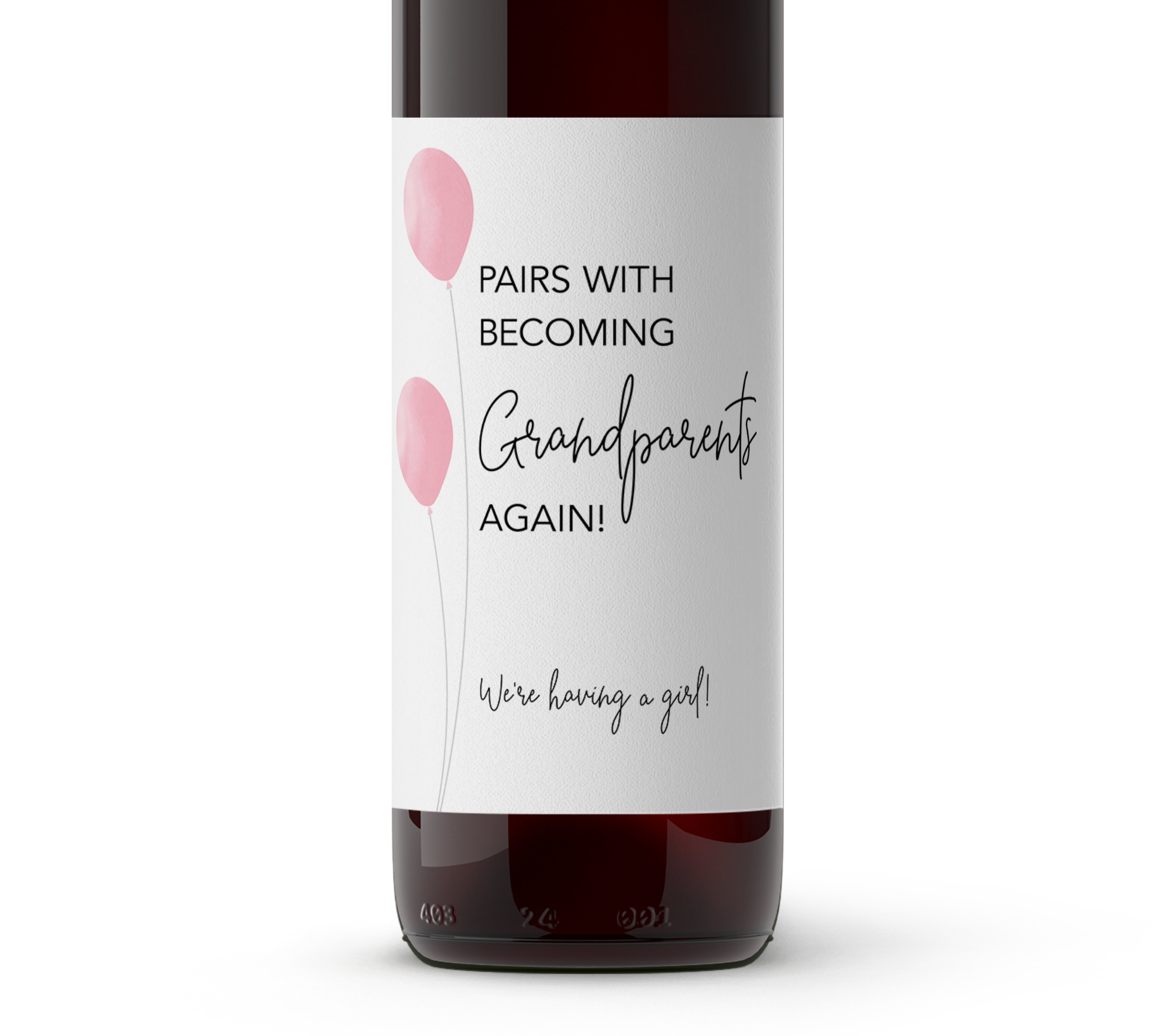 Pairs Well With Becoming Grandparents again Wine Labels SET of 4 Second ...