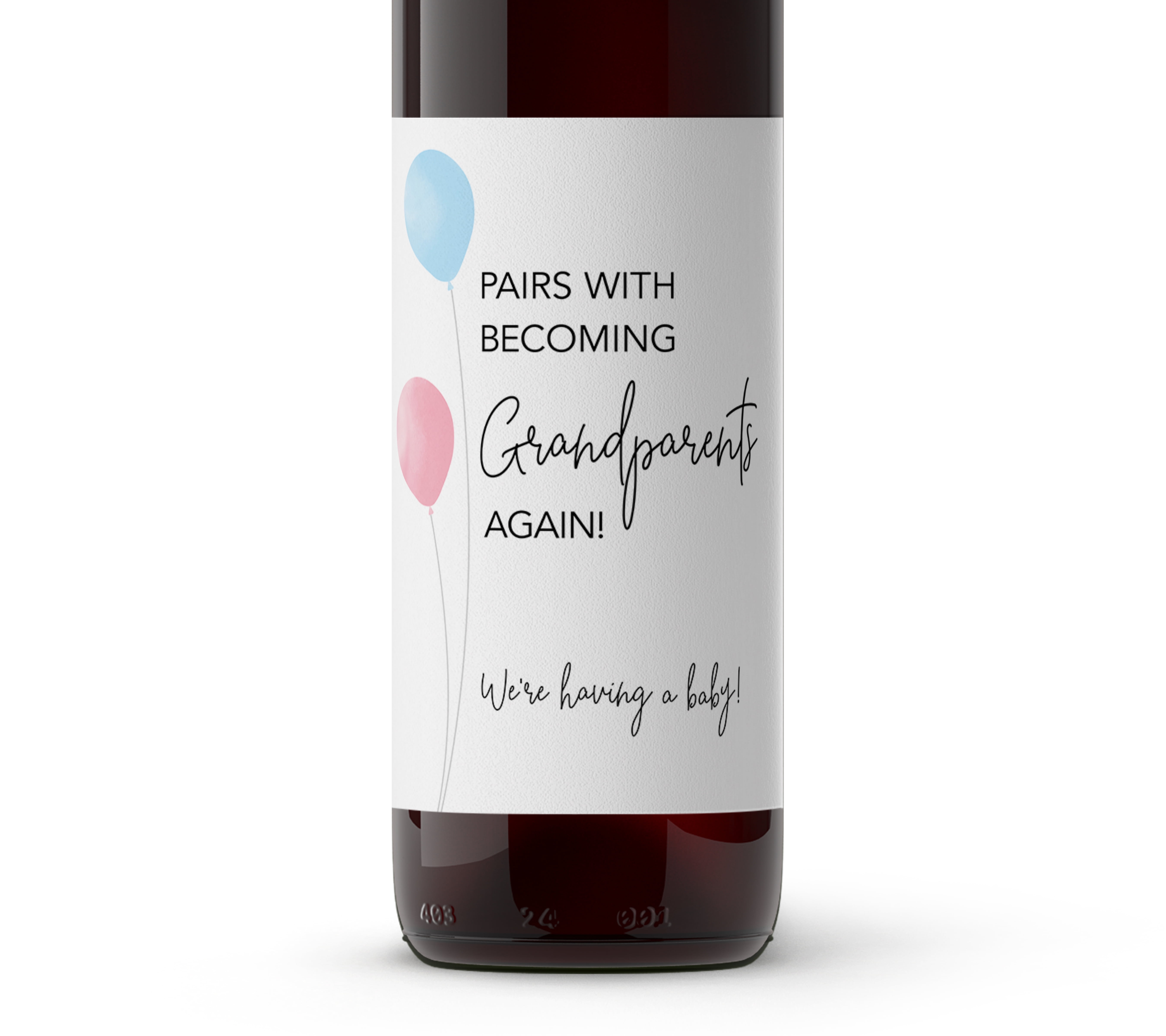 Pairs Well With Becoming Grandparents again Wine Labels SET of 4 Second ...
