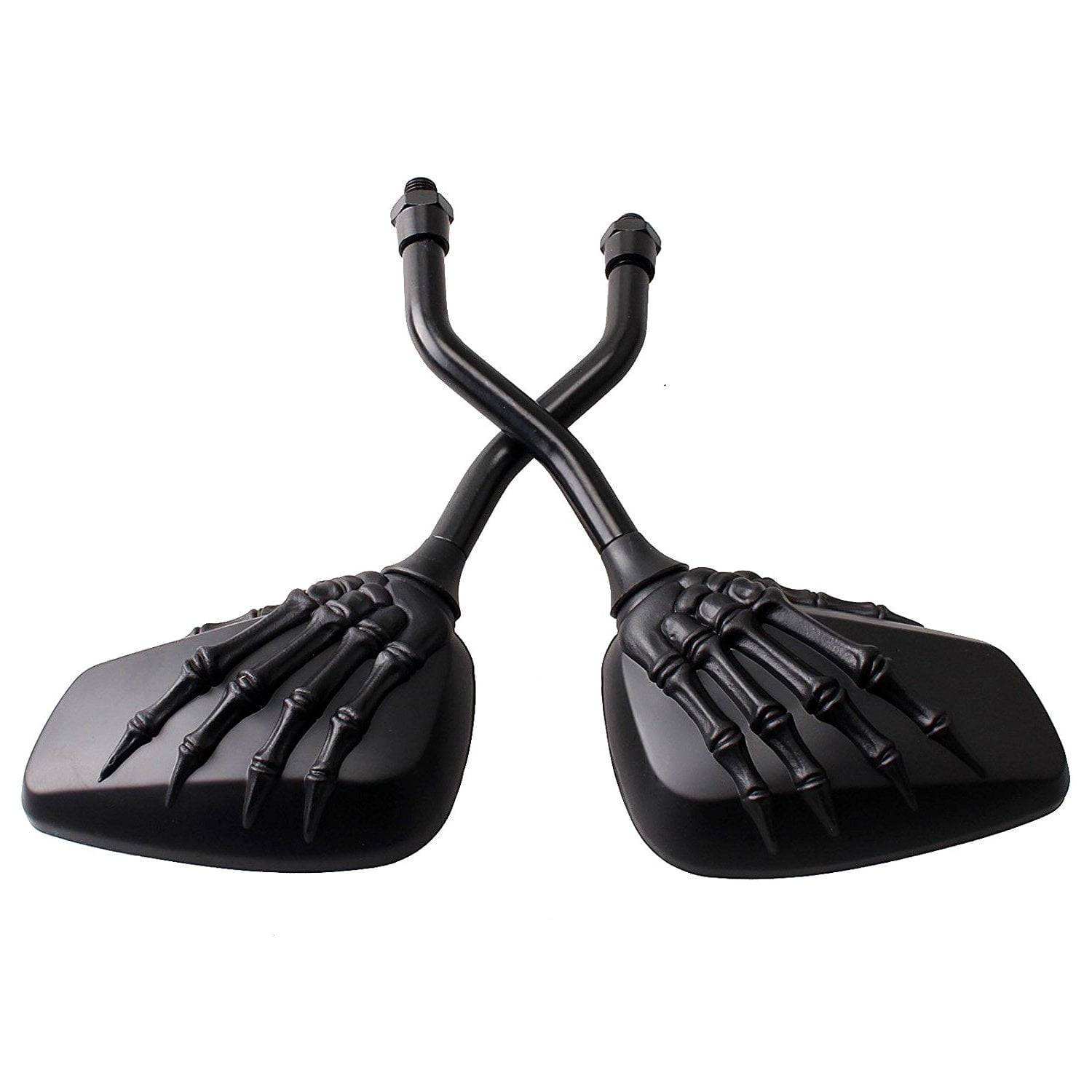 Pairs of Distinctive Skull Skeleton Hand 8mm 10mm Rearview Side Mirror ...