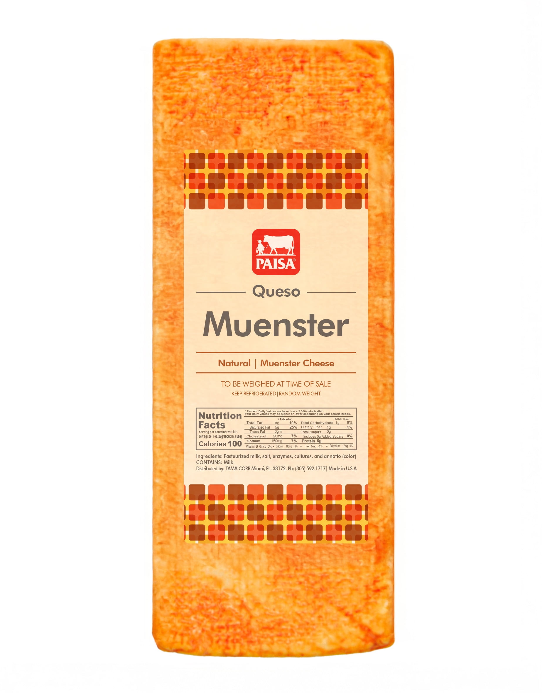 Paisa Muenster Cheese, Deli Sliced Refrigerated - Walmart.com
