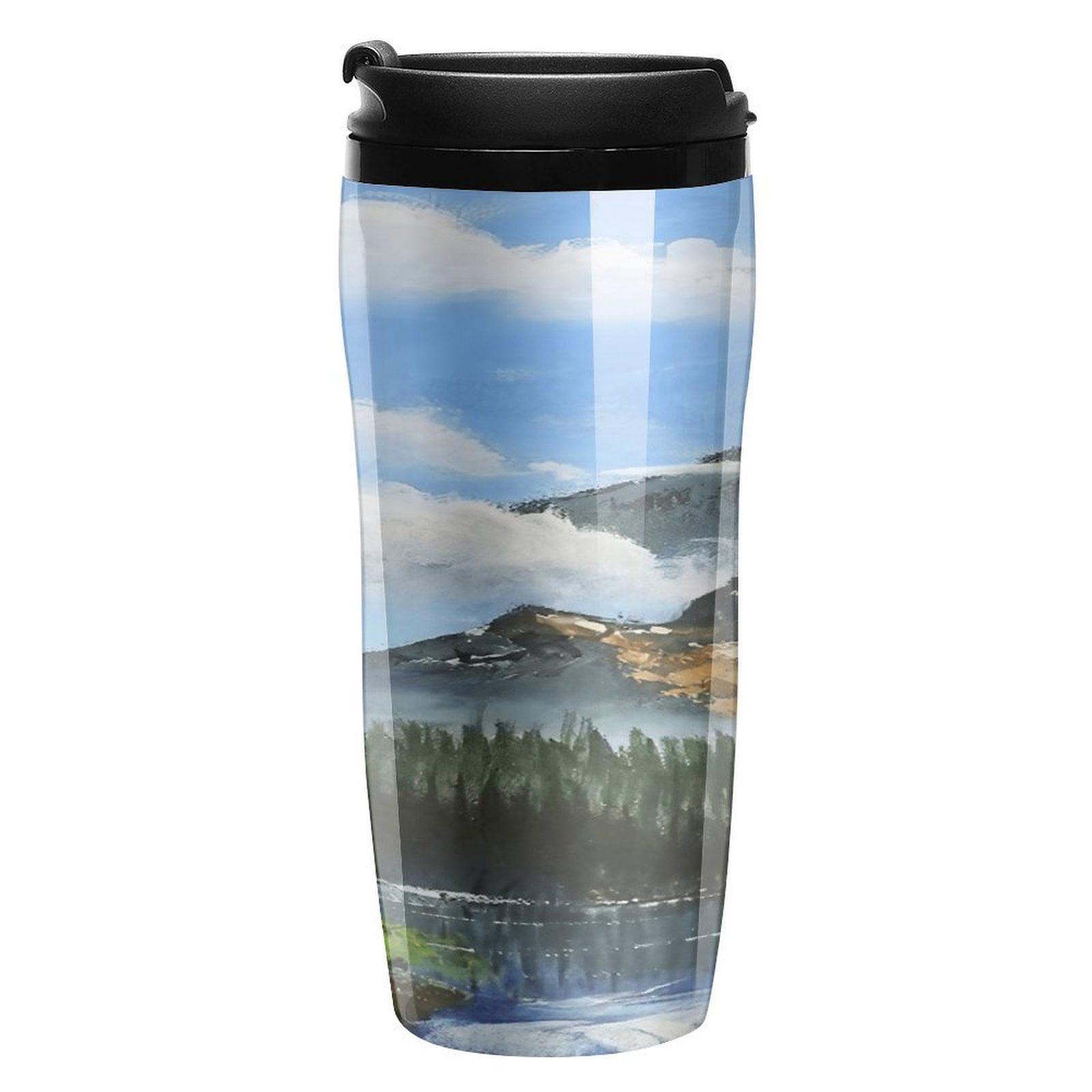 Paisagem Mountain Double Walled Coffee Cup Plastic Water Bottle ...