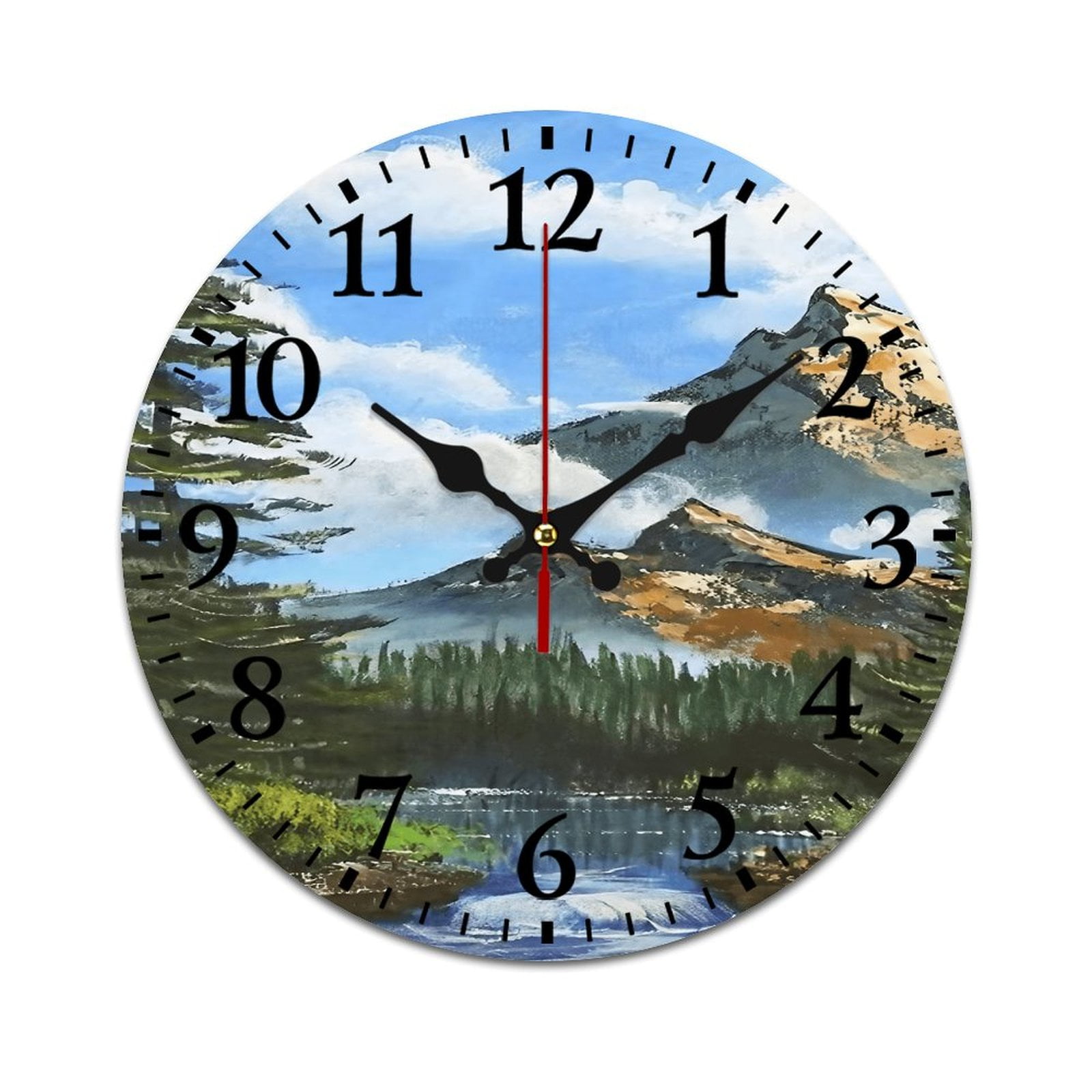 Paisagem Mountain Wall Clock Modern Design Clocks Wall Hanging Home ...