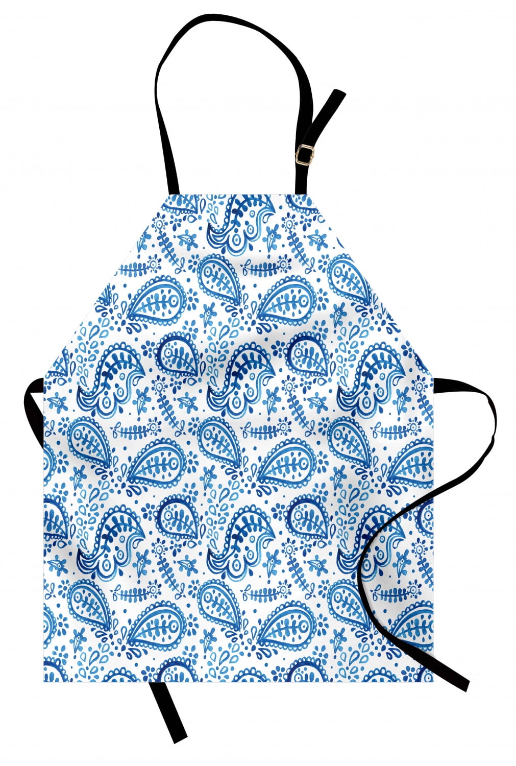 Paisley Apron Mediterrian Themed Design with Water Color Hand Drawn ...