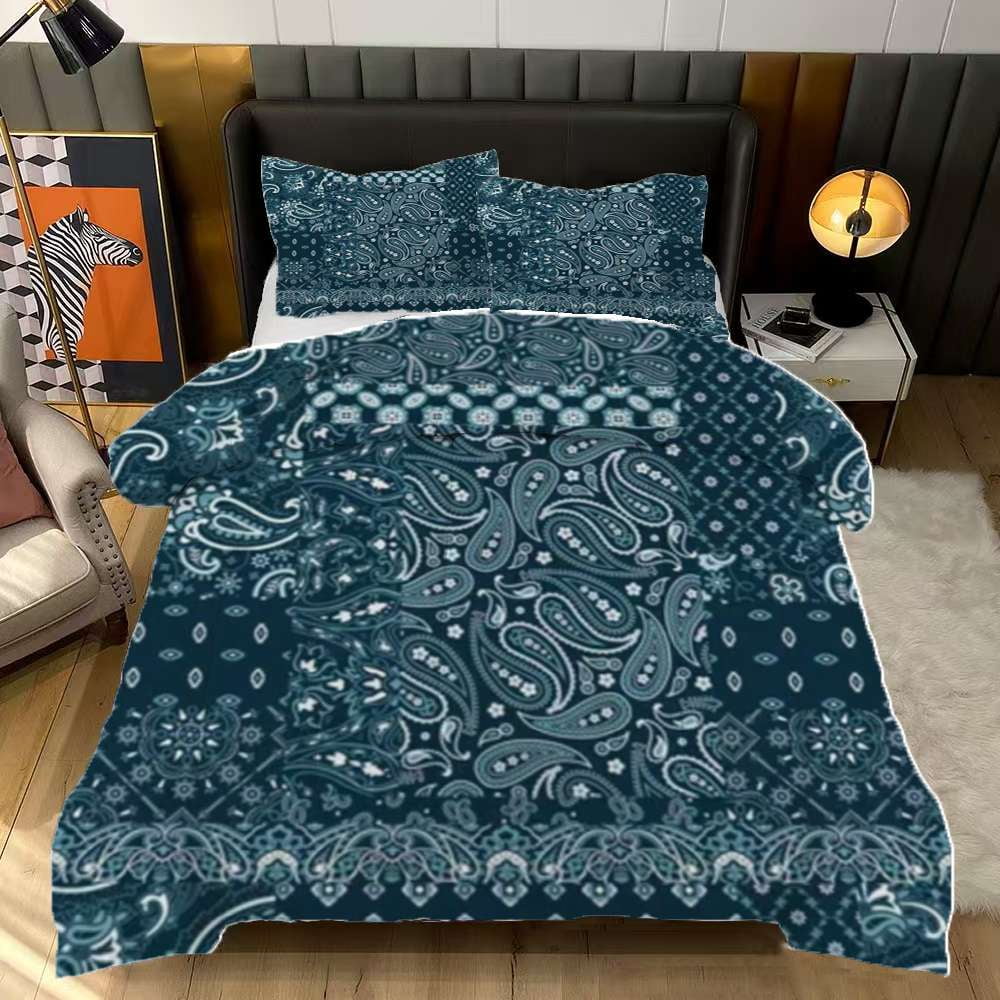 Paisley Bandana Comforter Set Queen Size Bedding Set For Travl Bedroom ...