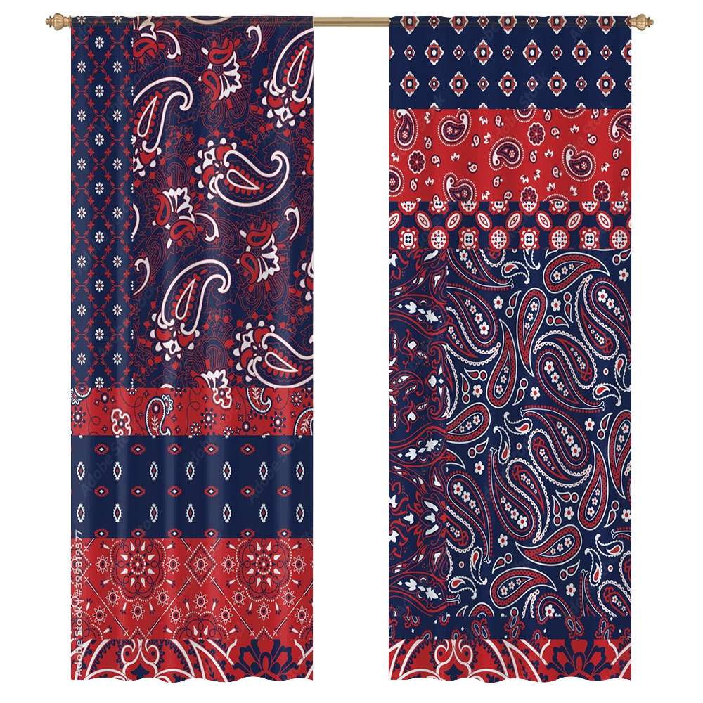 Paisley Bandana Tulle Curtains For Living Room Chiffon Sheer Voile ...