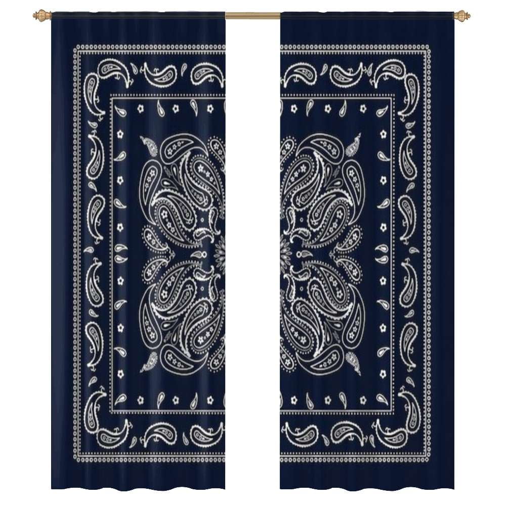 Paisley Bandana Tulle Curtains For Living Room Chiffon Sheer Voile ...