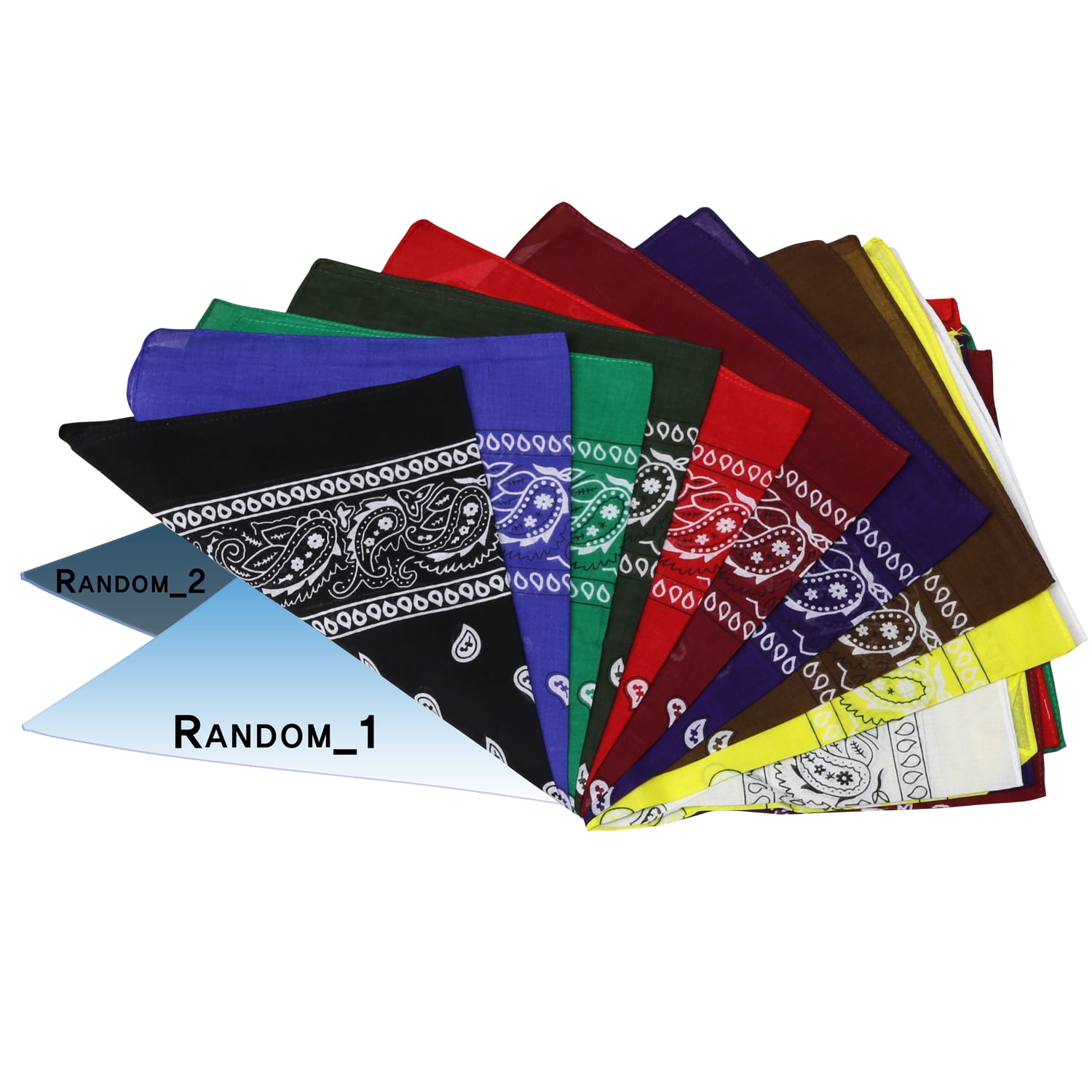 Paisley Bandanas Head Wrap 100% Cotton Double Sided, 21 x 21 Inch - 1 ...