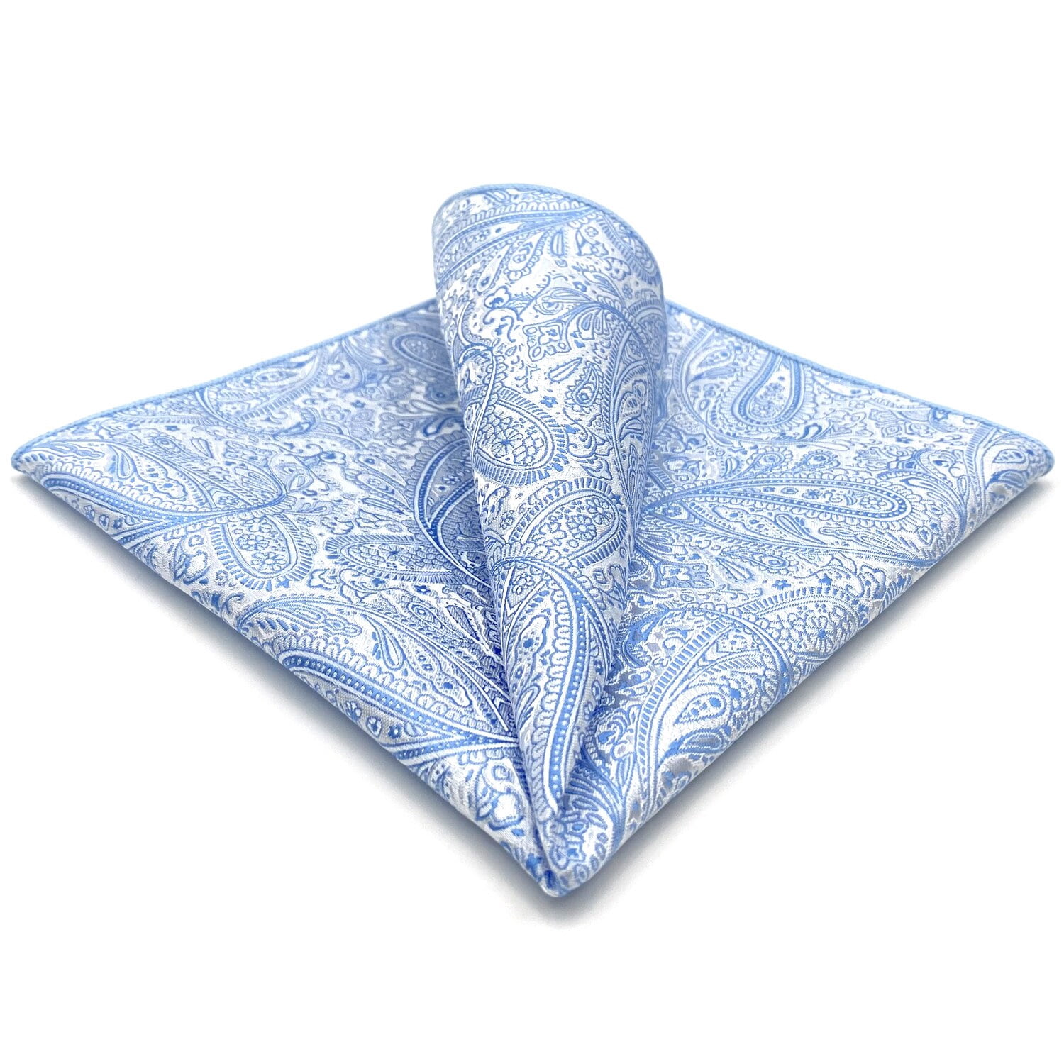Paisley Blue Mens Pocket Square Handkerchief for Suit Jacket Silk ...