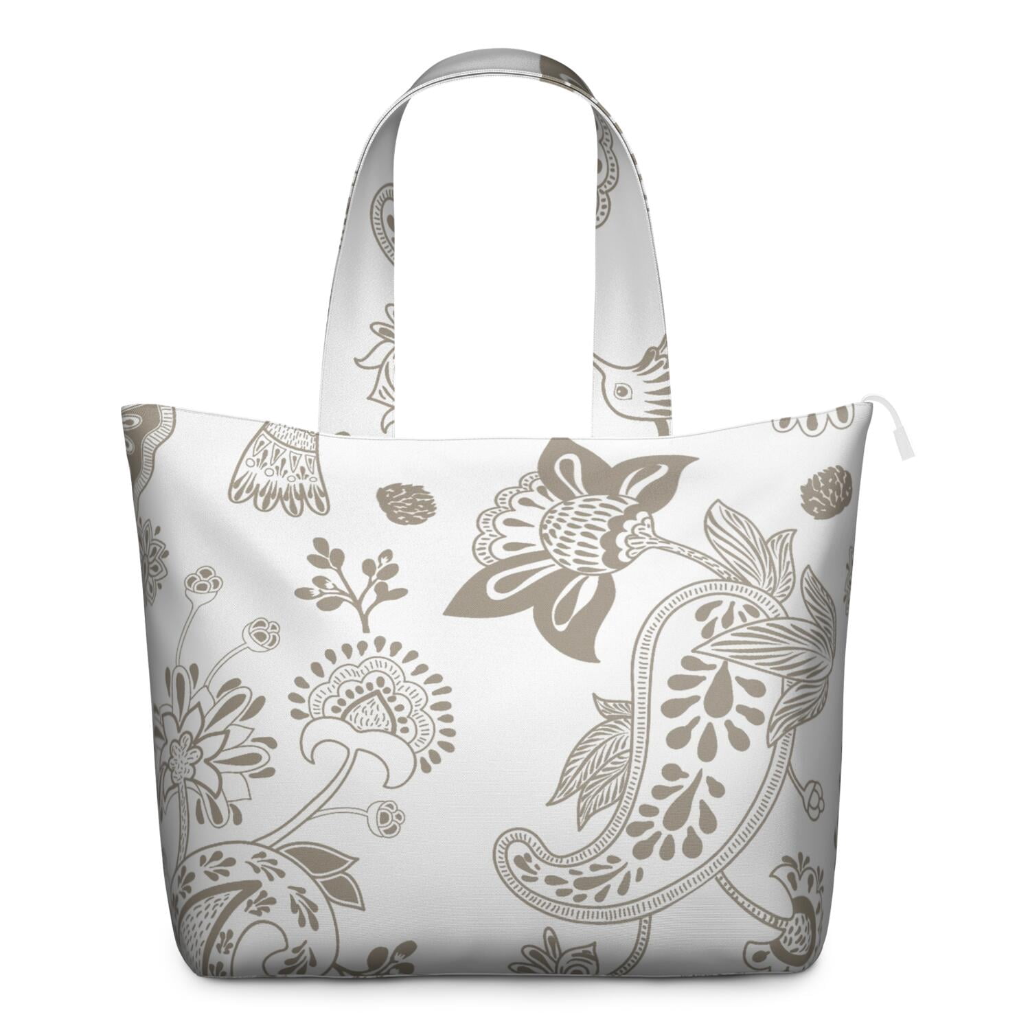 Paisley Boho Design Vintage Travel Tote - Large Main Compartment & Side ...