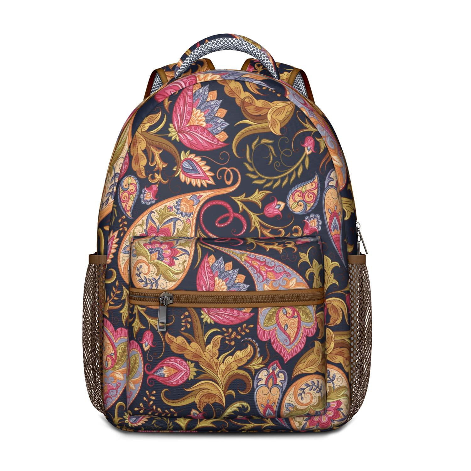 Paisley Boho Vintage Backpack - Waterproof Ergonomic Bookbag with ...
