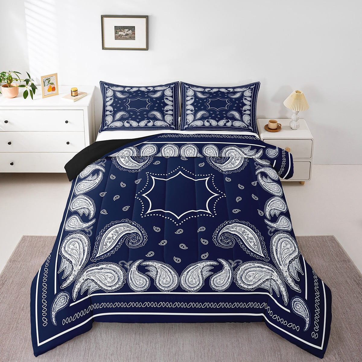 Paisley Comforter Set Bohemian Bed Set,Boho Floral Twin Bedding Sets ...