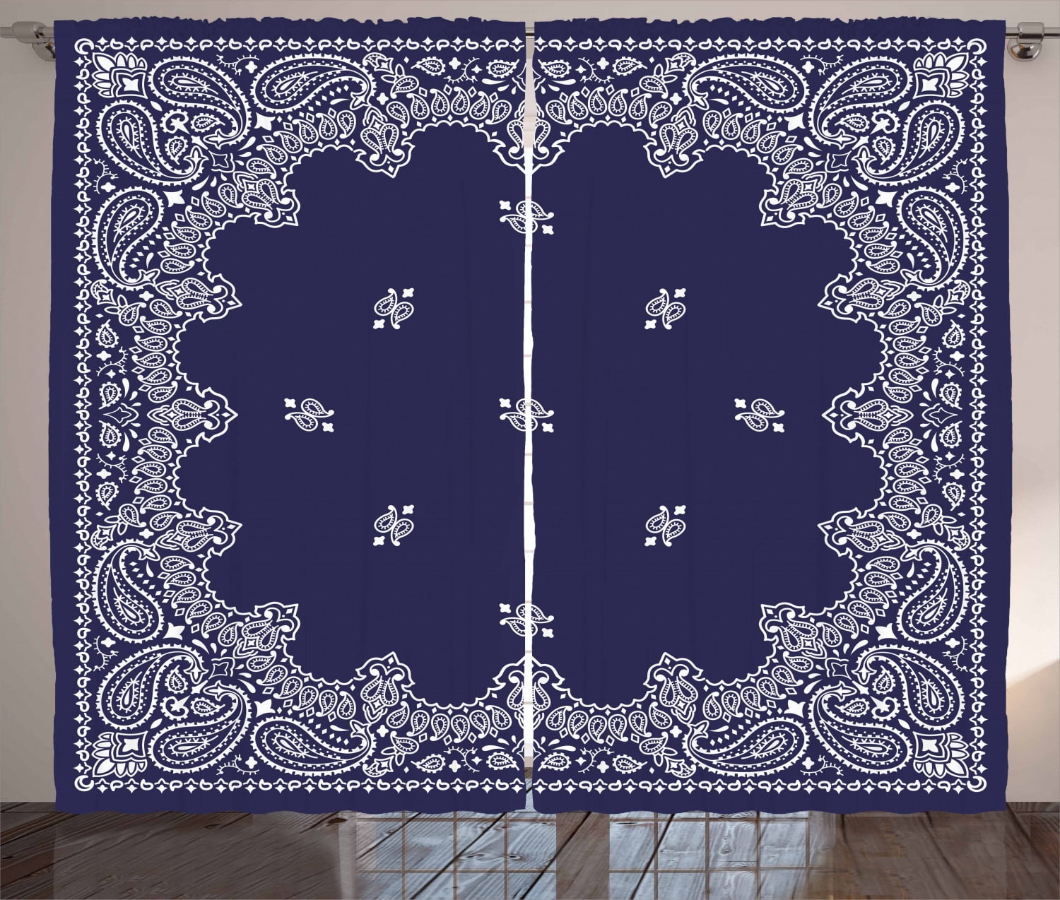 Ambesonne Paisley Curtains 2 Panel Set, Middle Eastern Influences, 108 ...