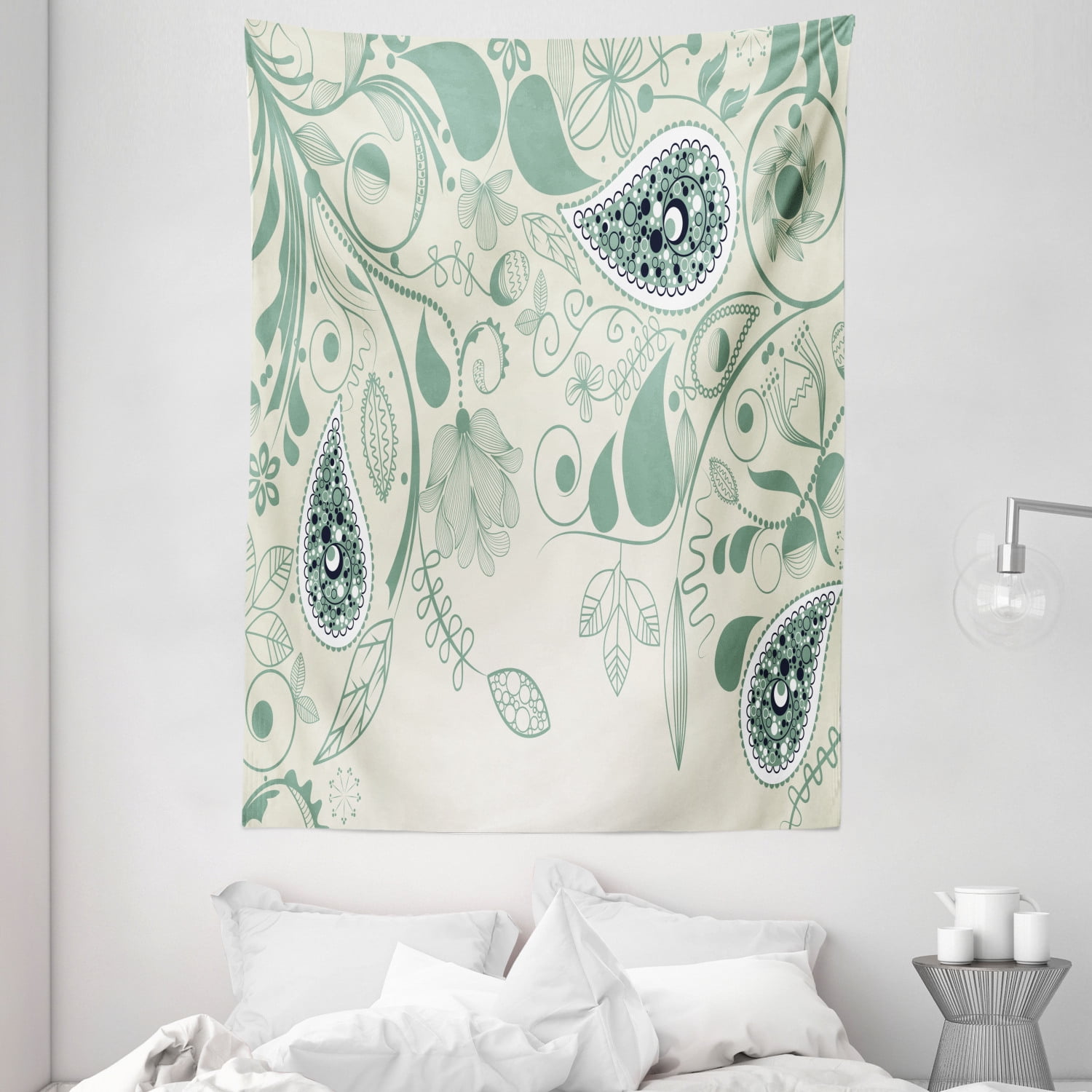 Paisley Decor Wall Hanging Tapestry, Vintage Floral Paisley Patterns on ...