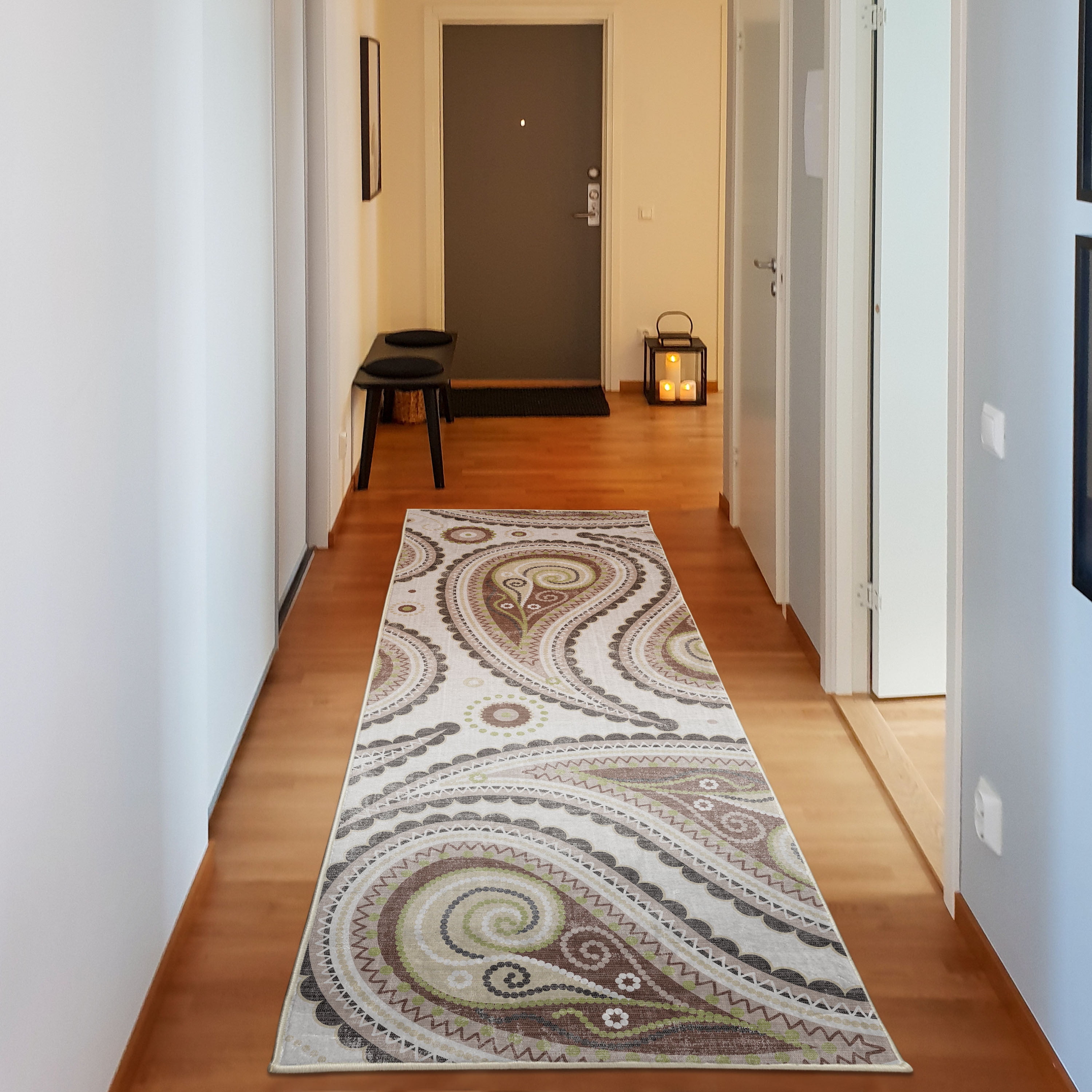Paisley Decorative Rug, Continuous Fig Like Motifs Pattern Mandala ...