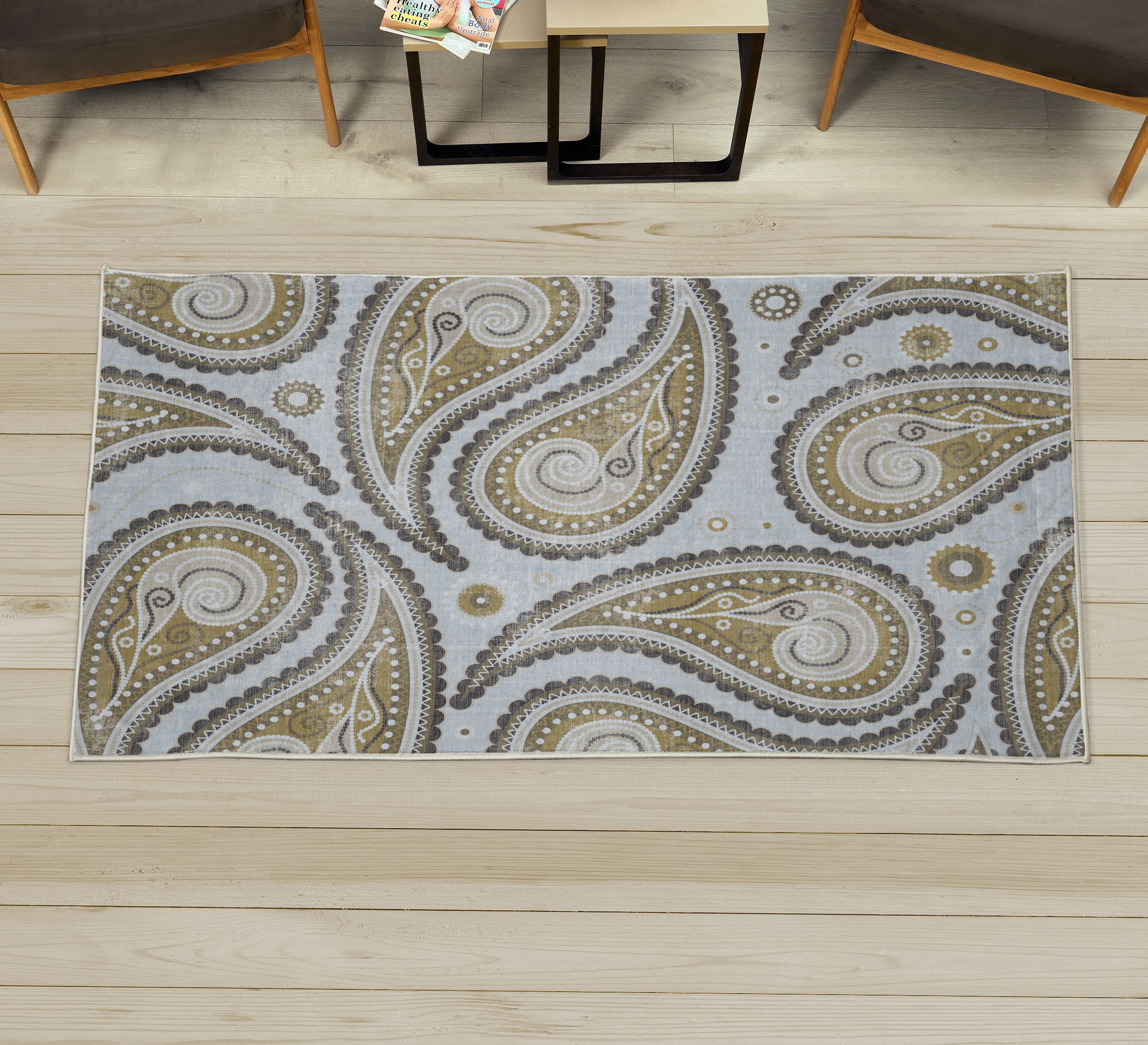 Paisley Decorative Rug, Continuous Fig Like Motifs Pattern Mandala ...