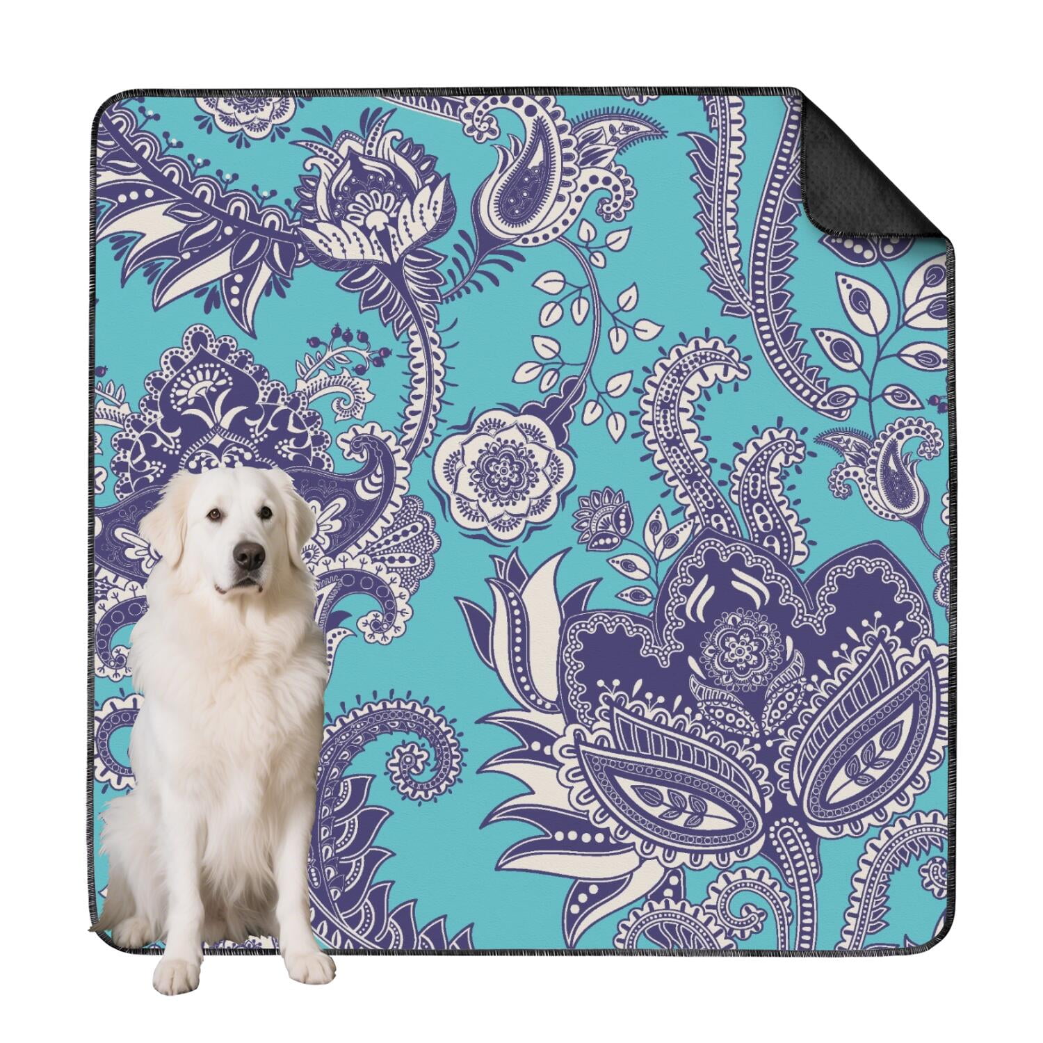 Paisley Design 72"x72" Reusable Potty Pads for Dogs, Washable Quick-Dry ...
