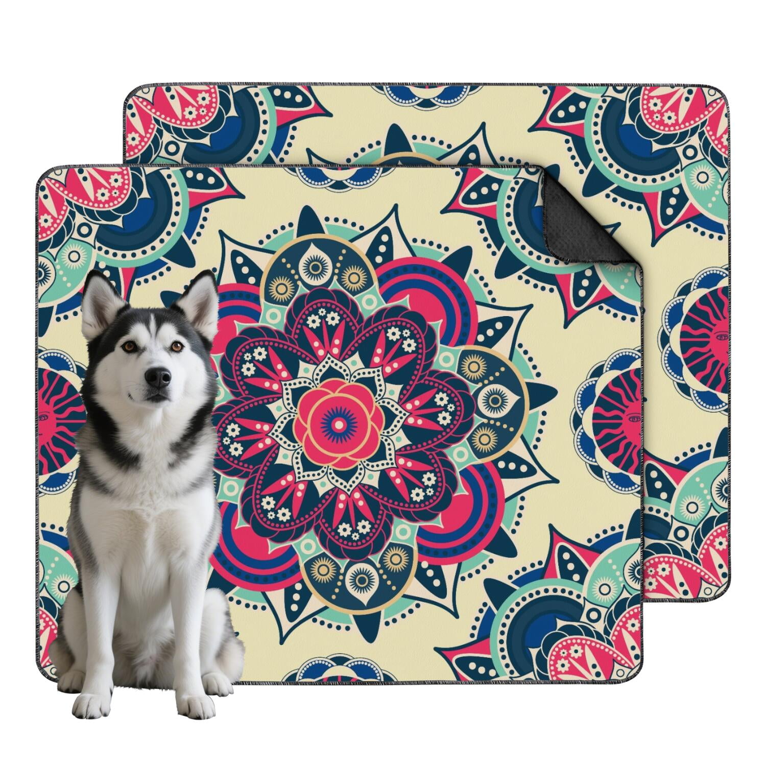 Paisley Design Washable and Reusable Dog Pee Pads, 35"x41" Non-Slip Mat ...
