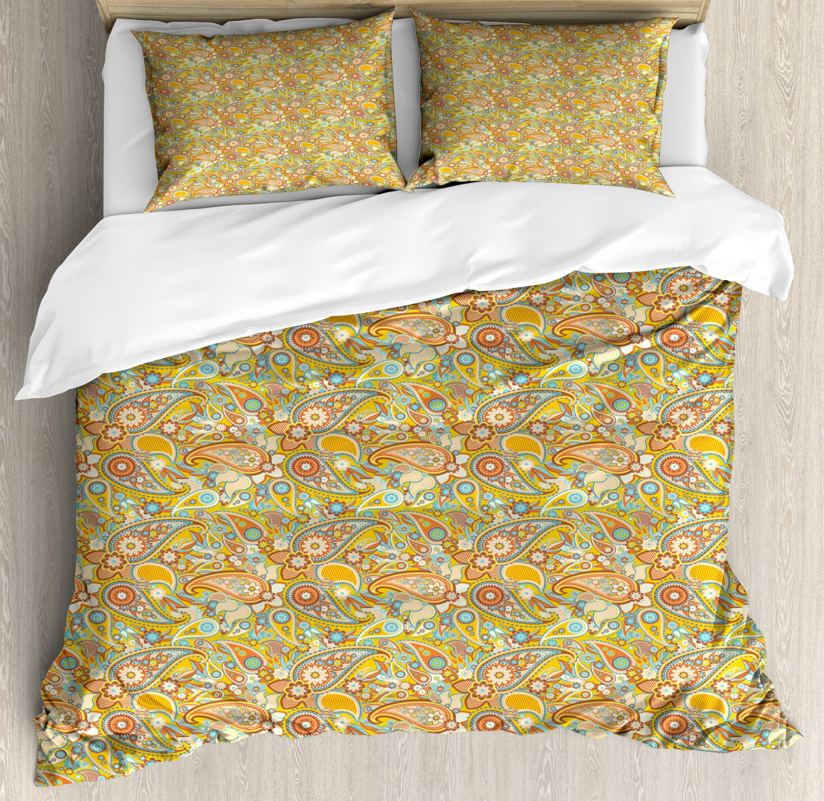 Paisley Duvet Cover Set, Continuous Traditional Oriental Elements ...
