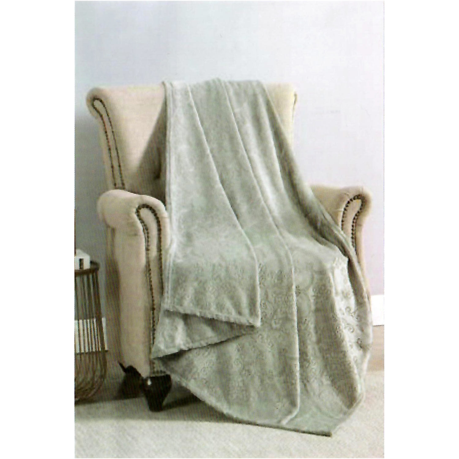 Paisley Embossed Plush Throw Blanket, Grey, 50x60 Inches - Walmart.com