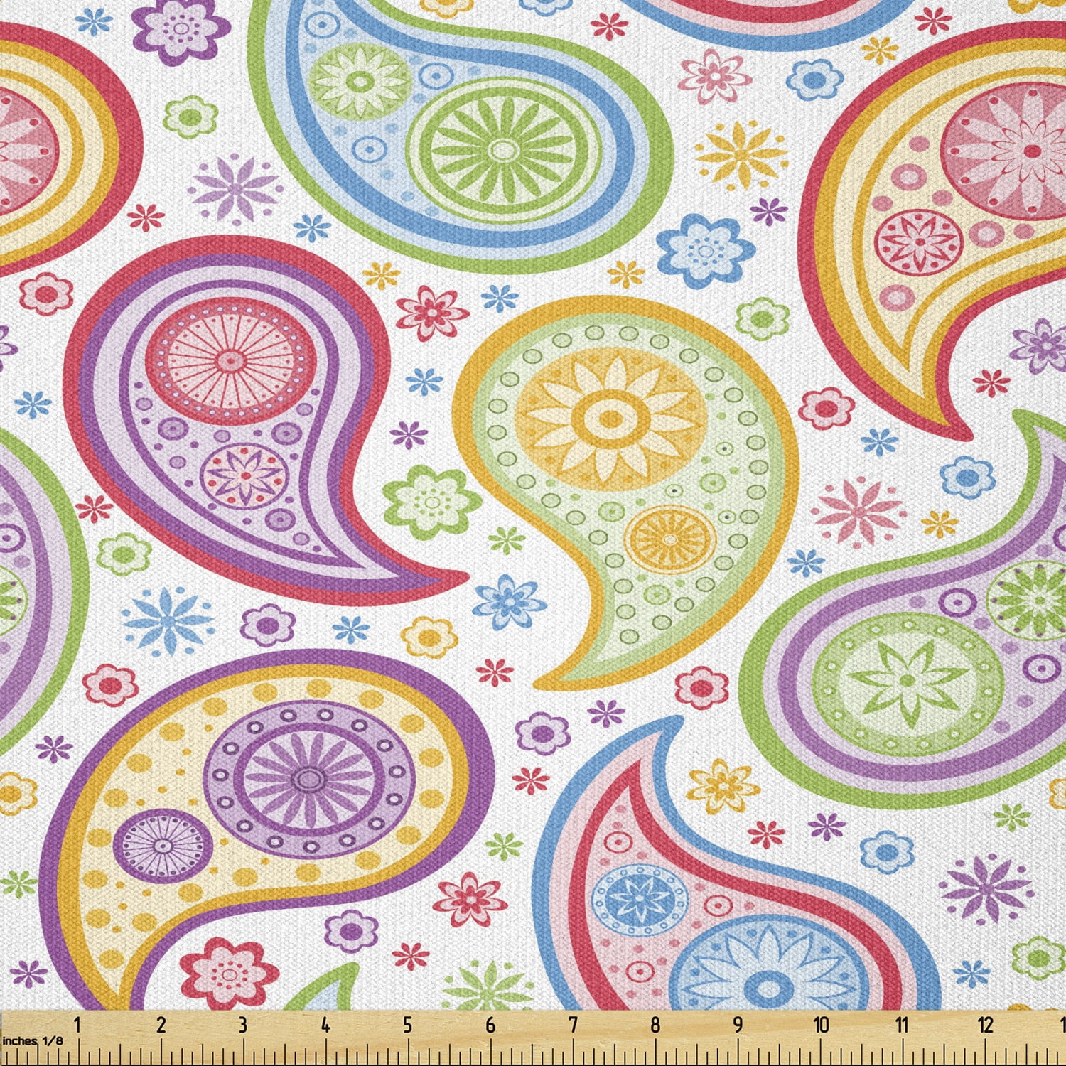 Paisley Fabric by The Yard, Colored Patterned Backgrounded with Old ...