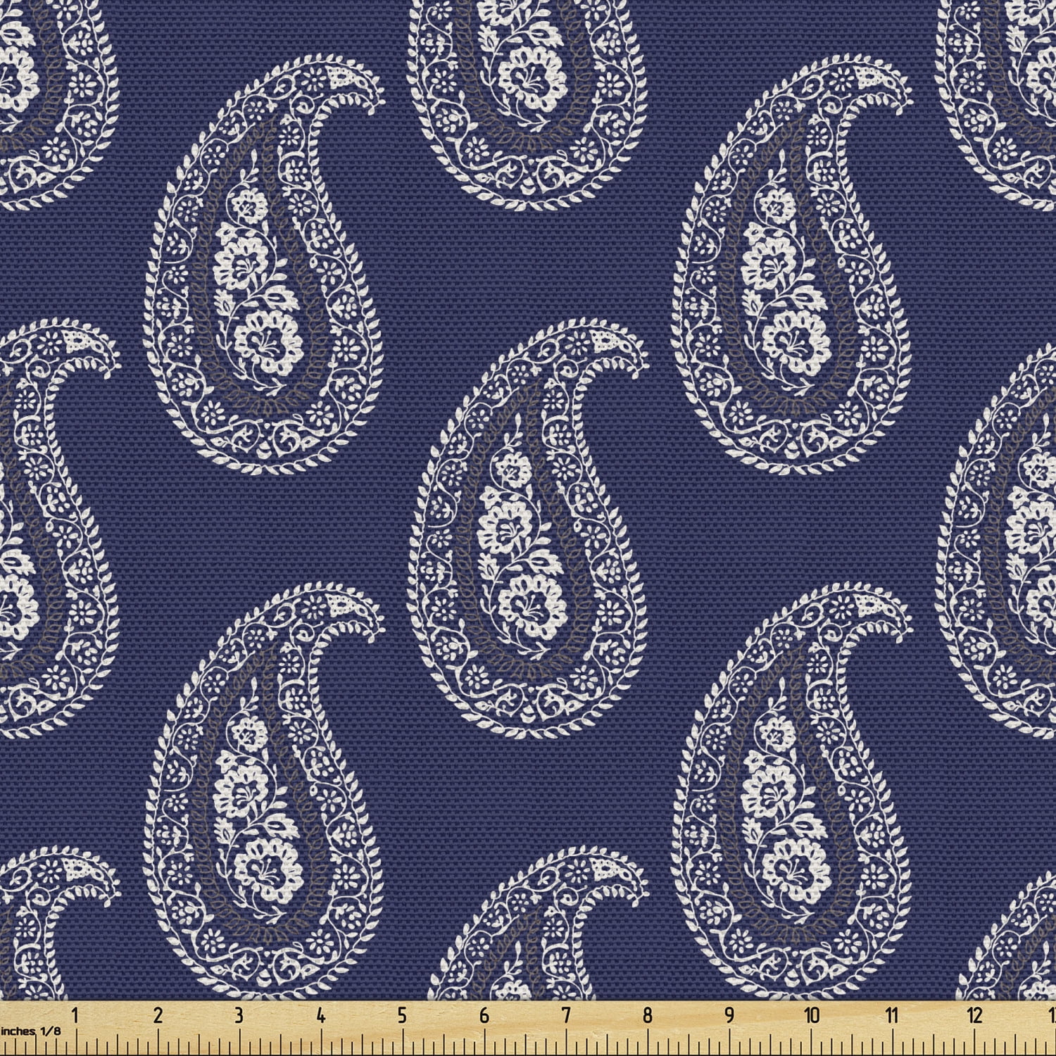 Paisley Fabric by the Yard, Continuous Oriental Pattern with Floral ...