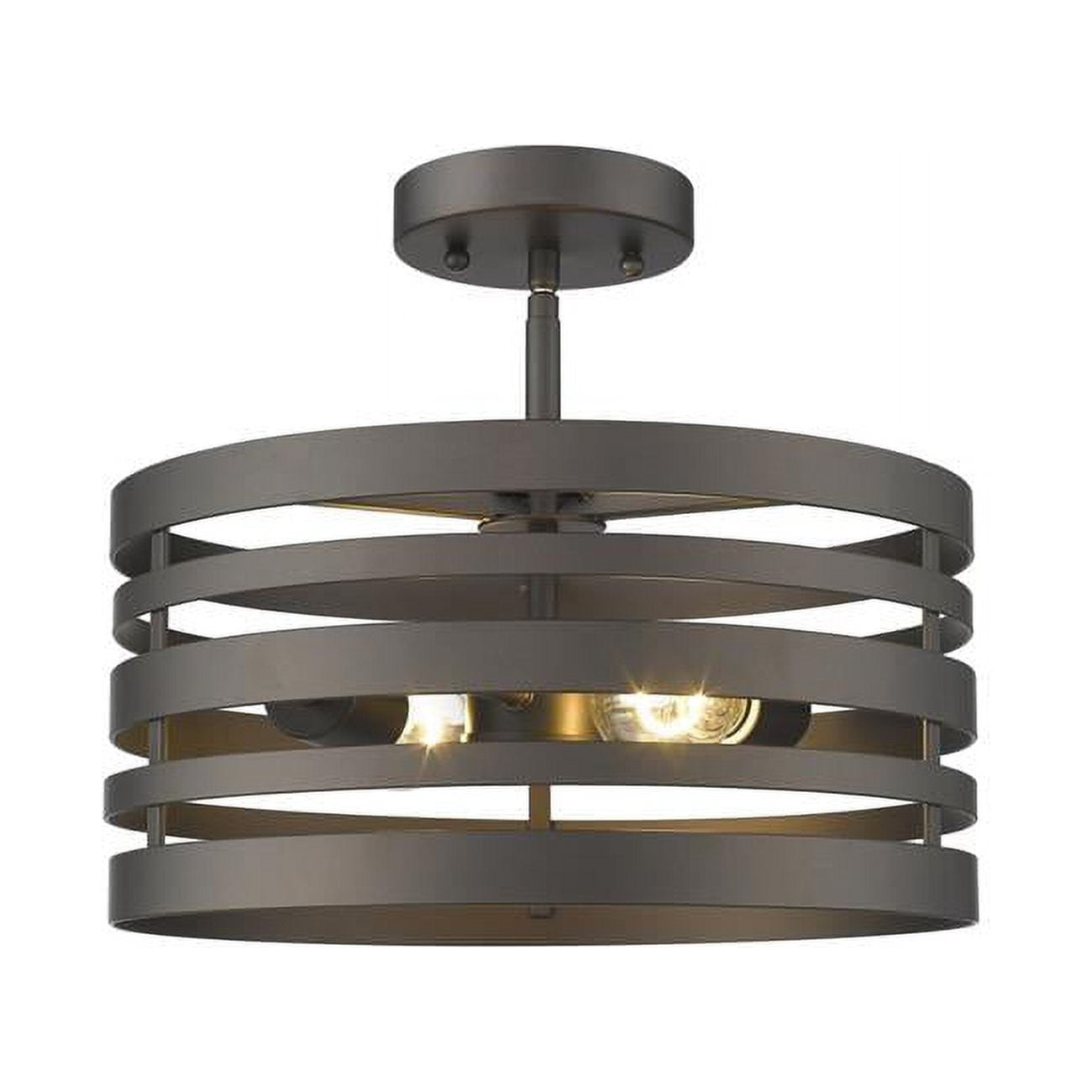 Paisley Farmhouse 2 Light Rubbed Bronze Semi-Flush Ceiling Fixture - 13 ...