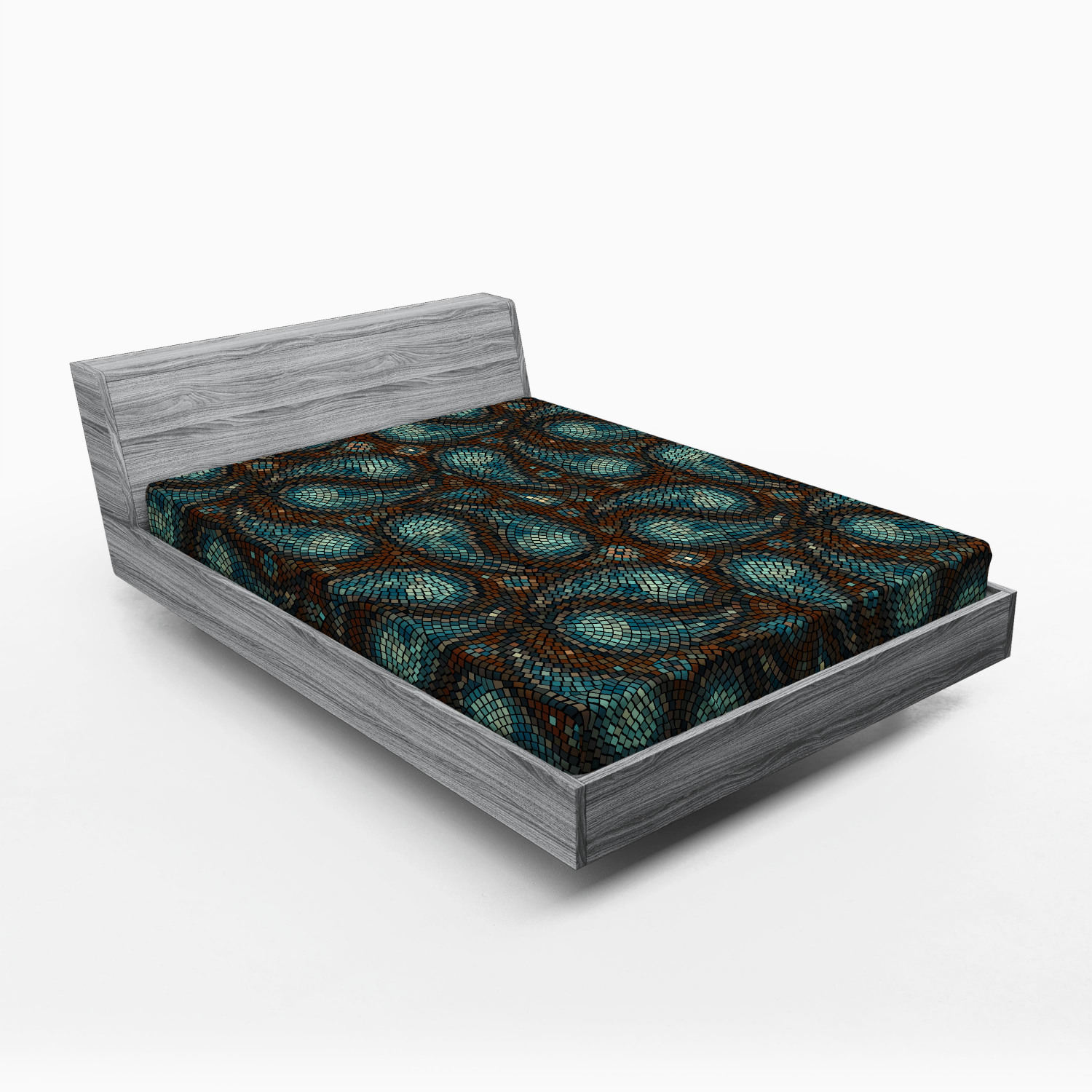 Ambesonne Paisley Fitted Sheet, Modern Teardrop Shapes, Full Size ...