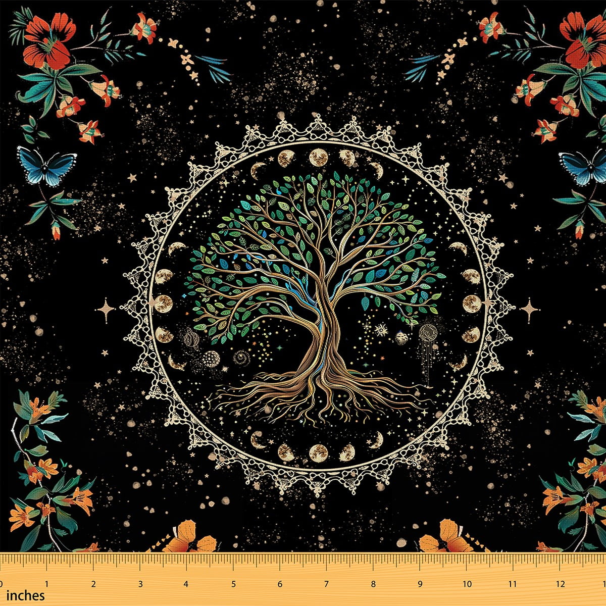 Paisley Floral Fabric By The Yard Retro Mandala Upholstery Fabric For ...