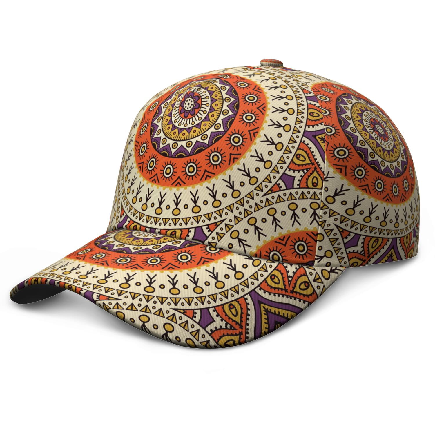 Paisley Floral Mandala Baseball Cap – Boho Ethnic Dad Hat Featuring ...