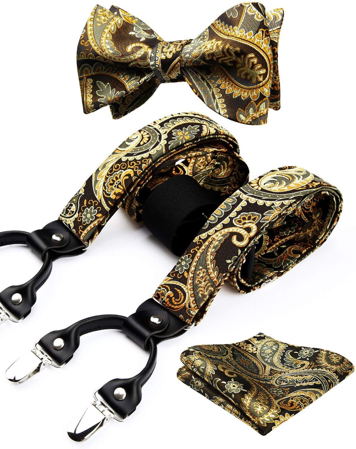 Paisley Floral Suspenders for Men Tuxedo Suspenders Mens Trouser Braces ...