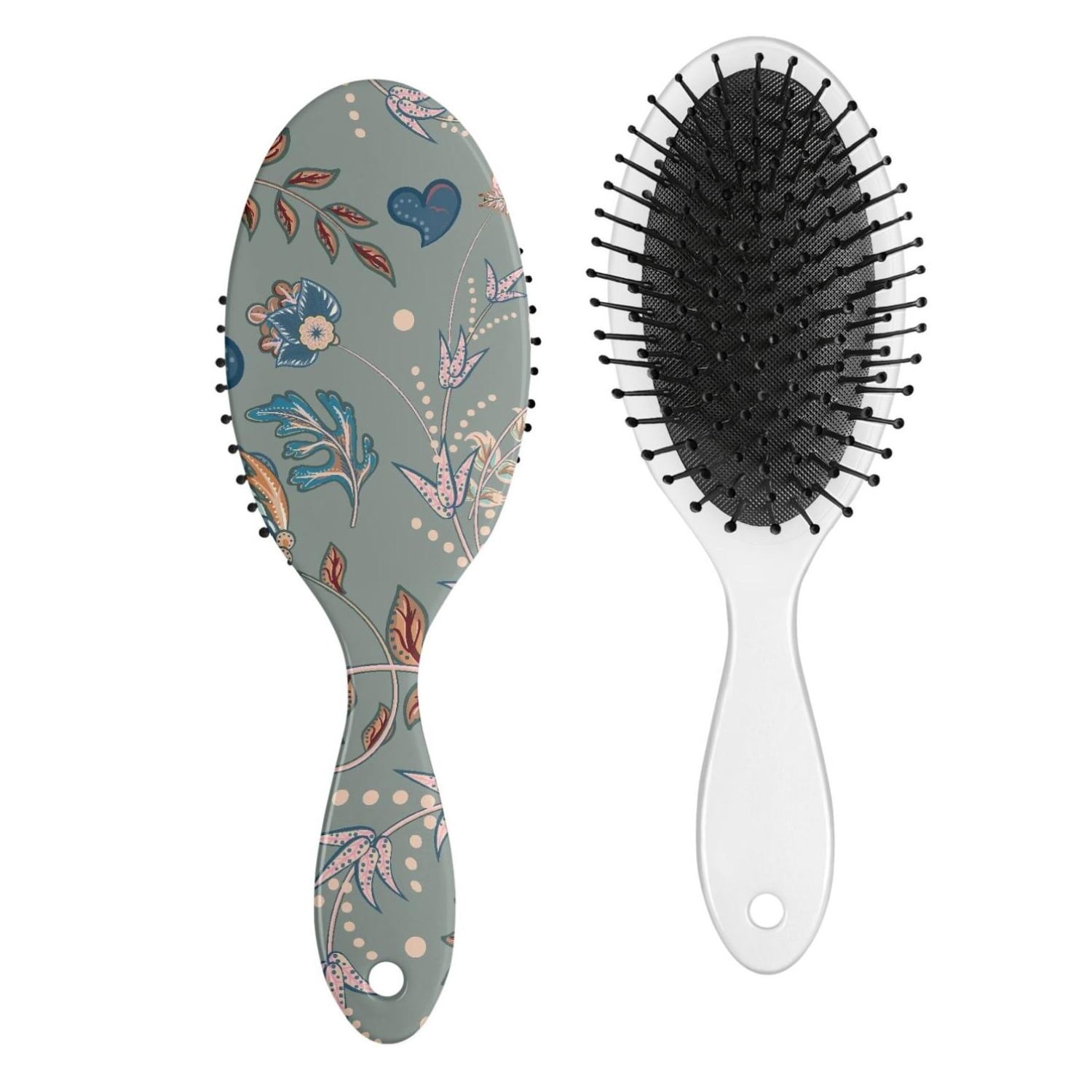 Paisley Hair Brush – Sun and Moon Retro Ethnic Paddle Brush with Soft ...