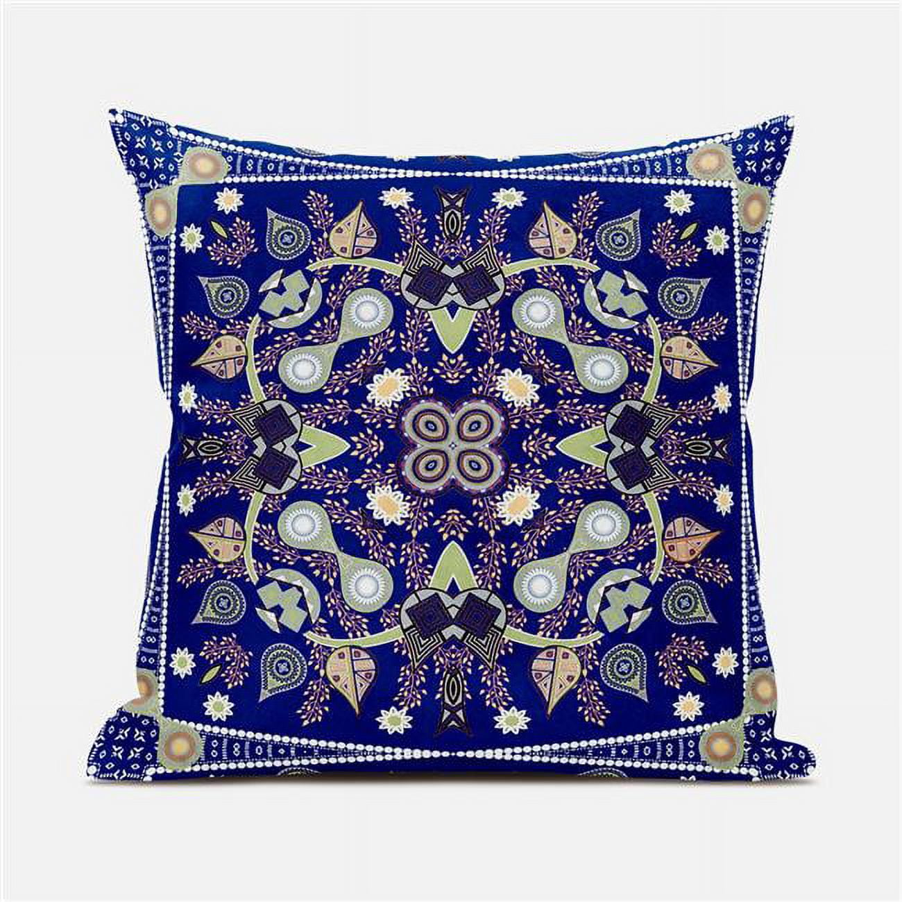 Paisley Leaf Geo Duo Indoor/Outdoor Pillow with Removable Cover in ...