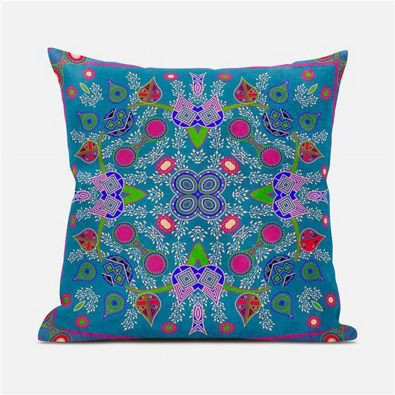 Paisley Leaf Geo Duo Indoor/Outdoor Pillow with Removable Cover in ...