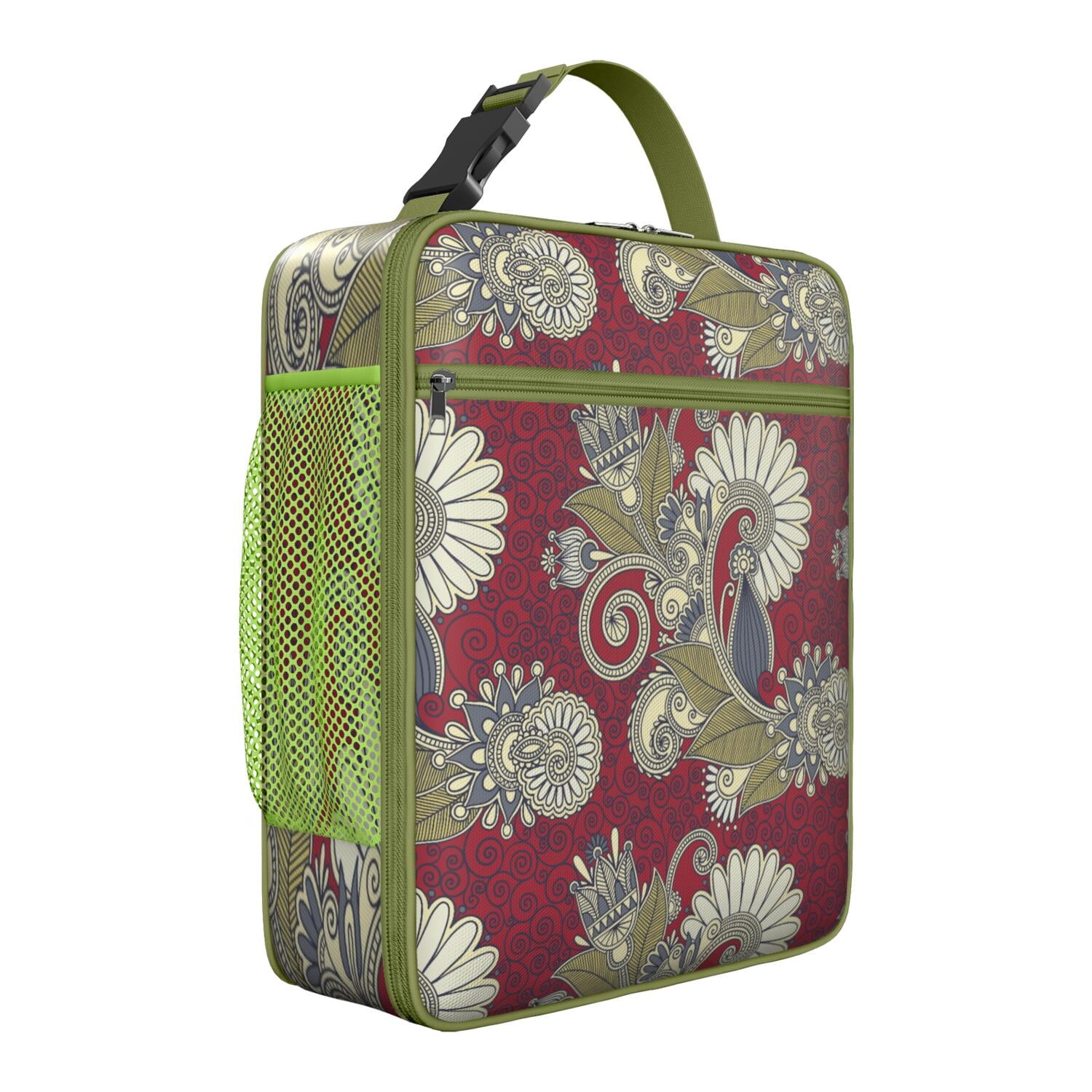 Paisley Lunch Bag with Vintage Floral Pattern, Insulated Thermal Tote ...