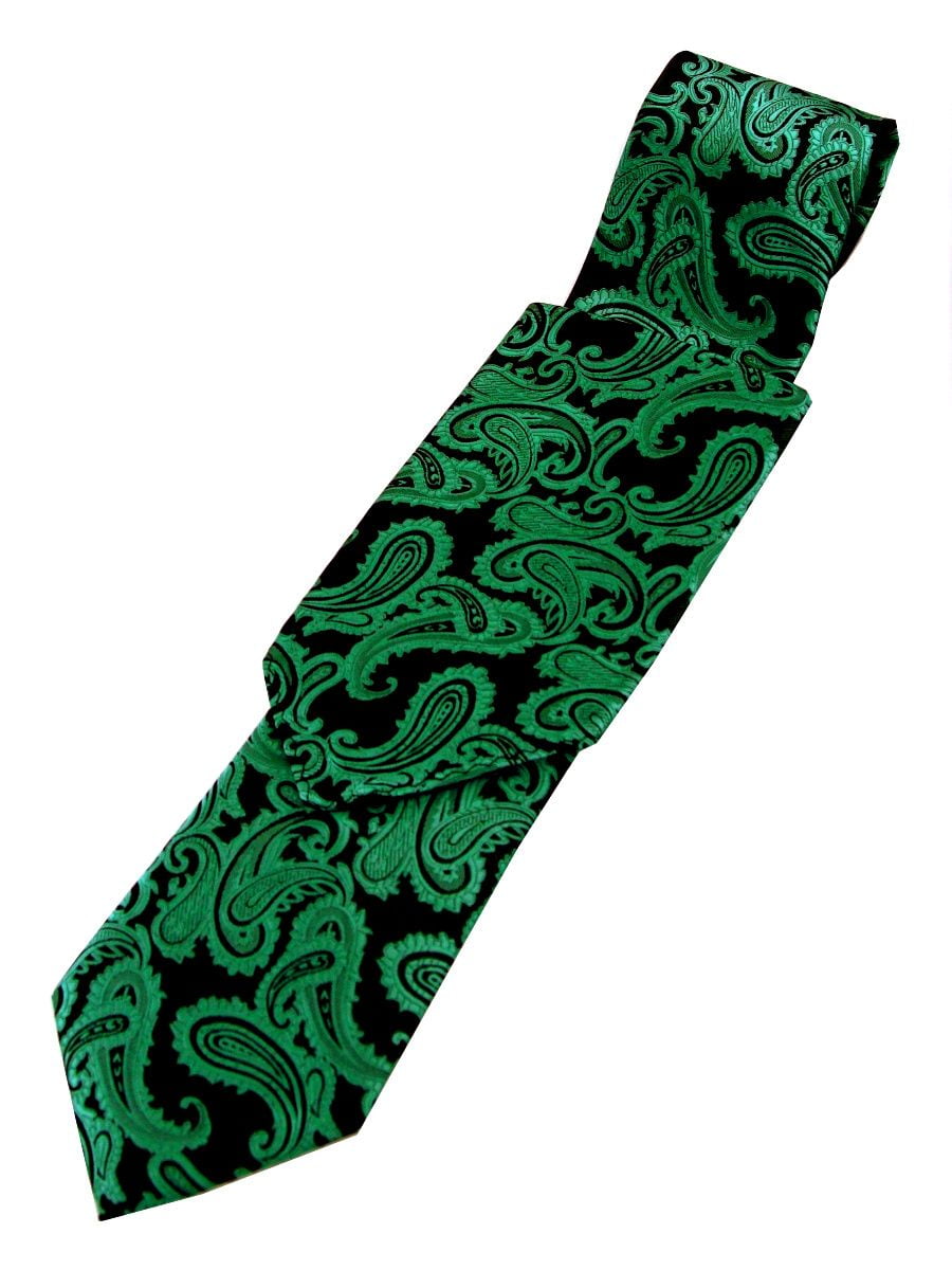 Paisley Neck Tie and Pocket Hankie set - Green - Walmart.com
